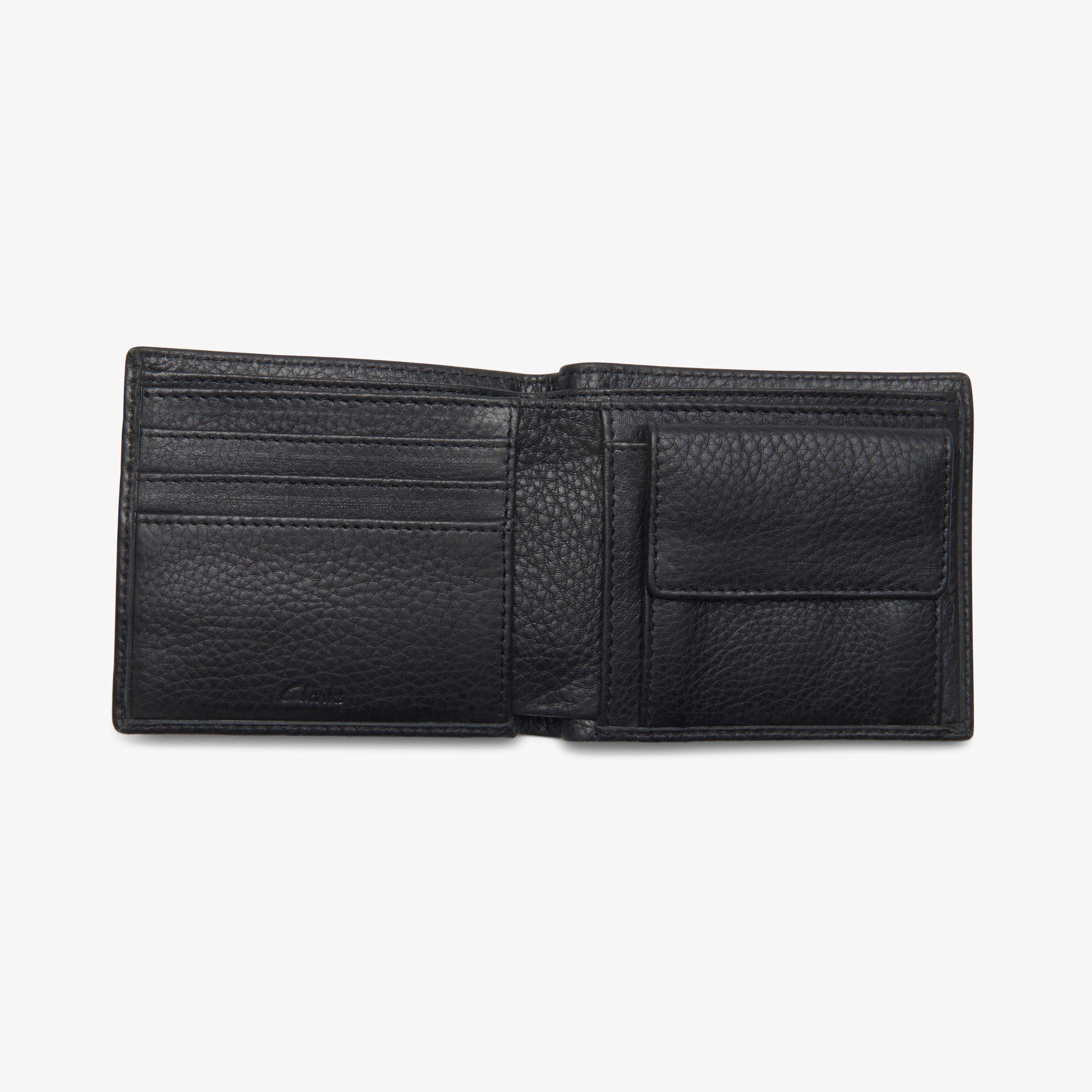 Mens Garnet Mid Black Leather Wallet Accessories | Clarks UK