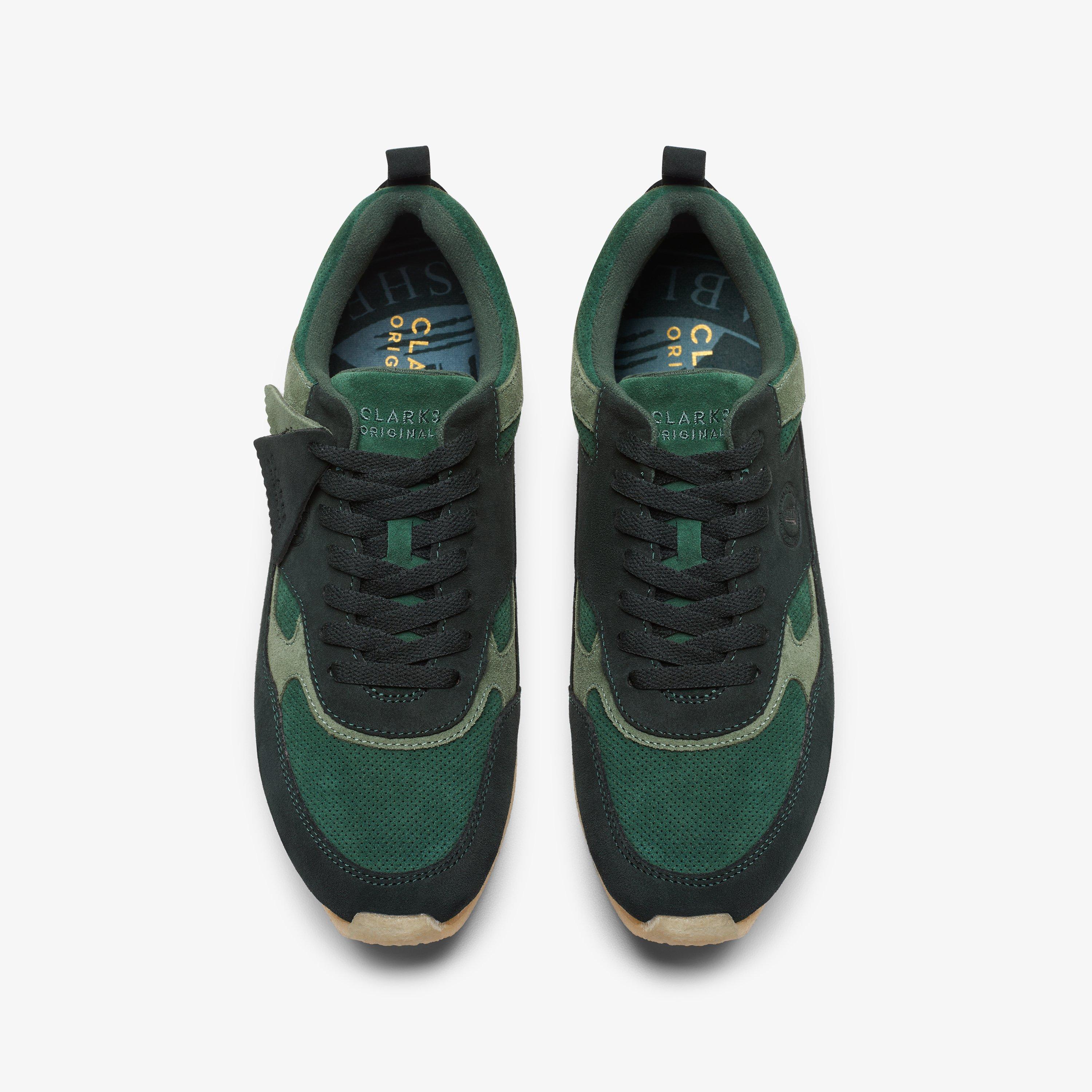 Mens, Womens, Unisex Lockhill Dark Green Combination Trainers | Clarks UK