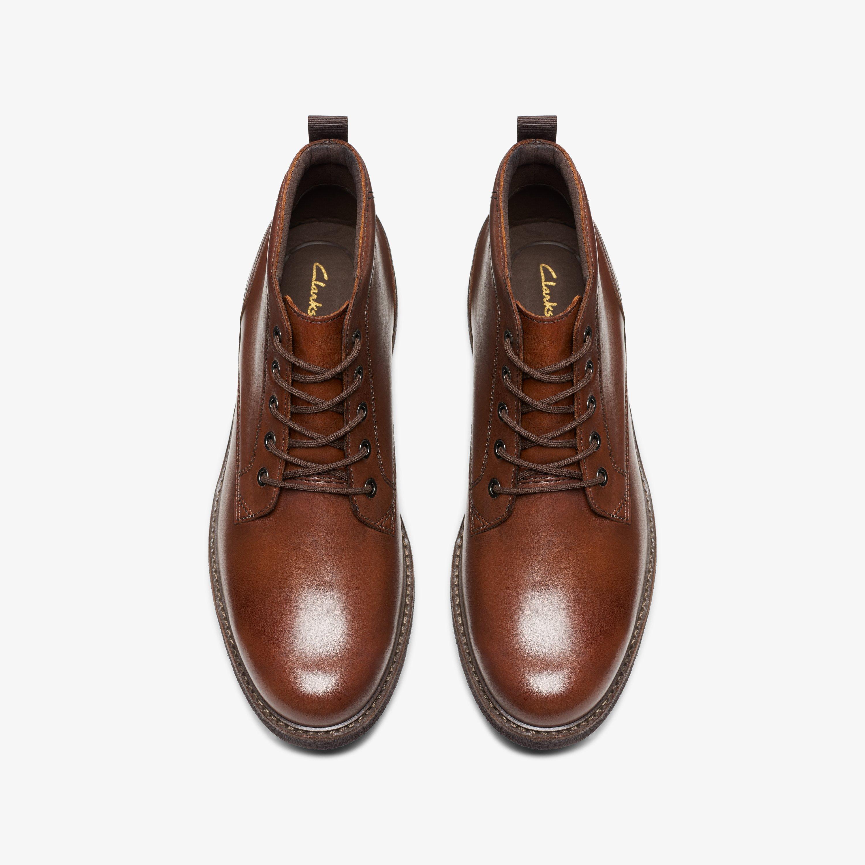 Mens Batcombe Mix Dark Tan Leather Ankle Boots Lace Up | Clarks Outlet