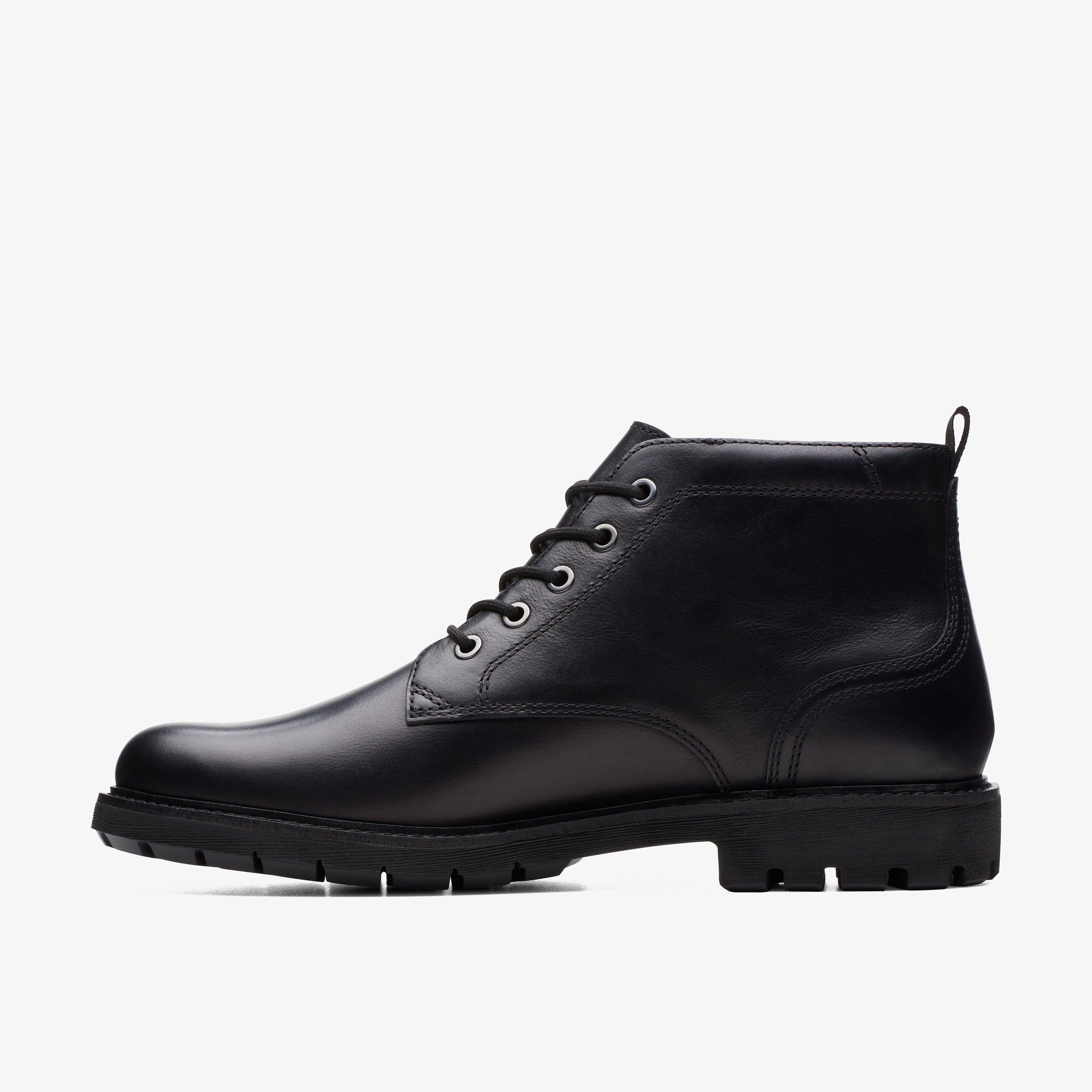Mens Batcombe Mix Black Leather Ankle Boots Lace Up | Clarks Outlet