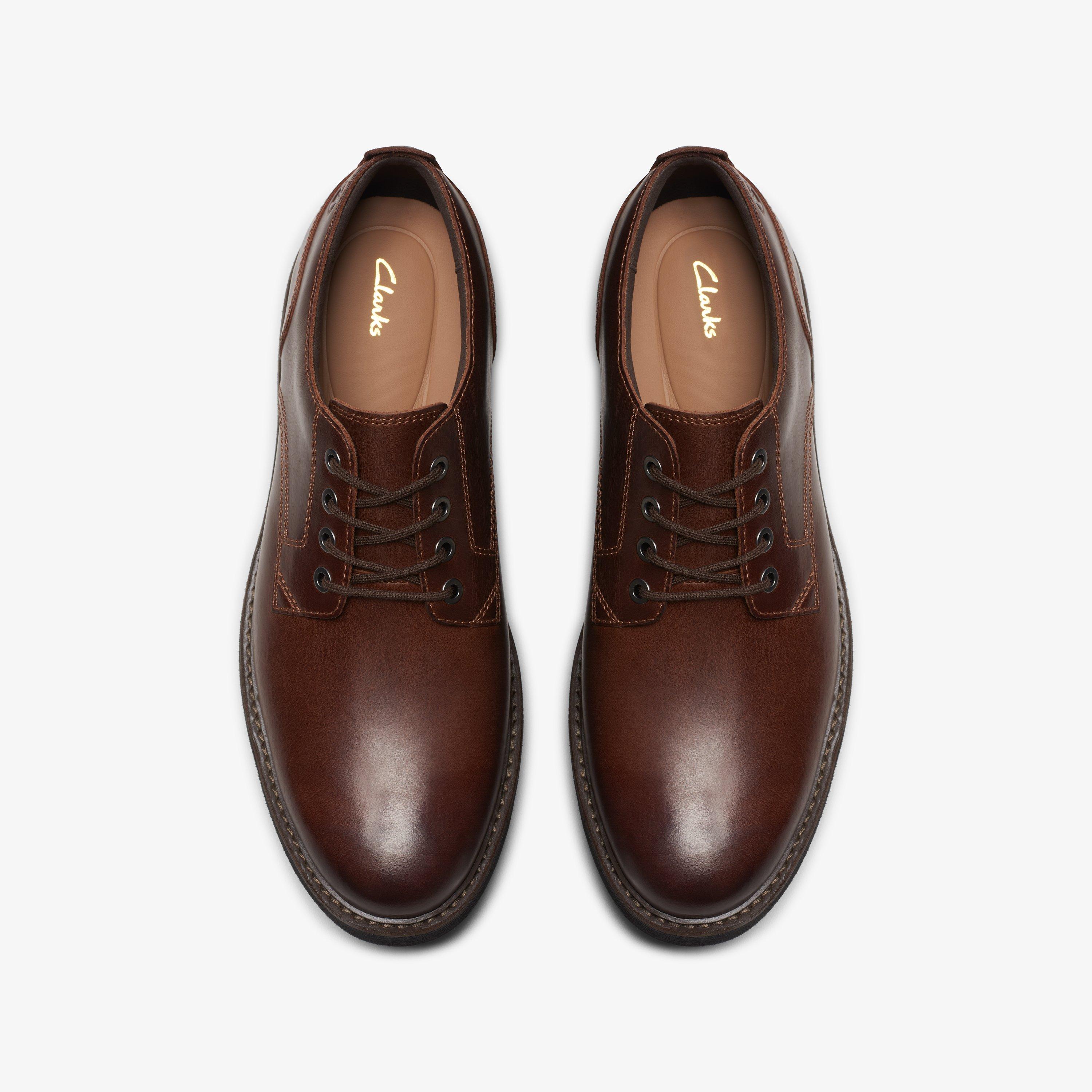 Mens Batcombe Tie Dark Tan Leather Derby Shoes Lace Up | Clarks UK