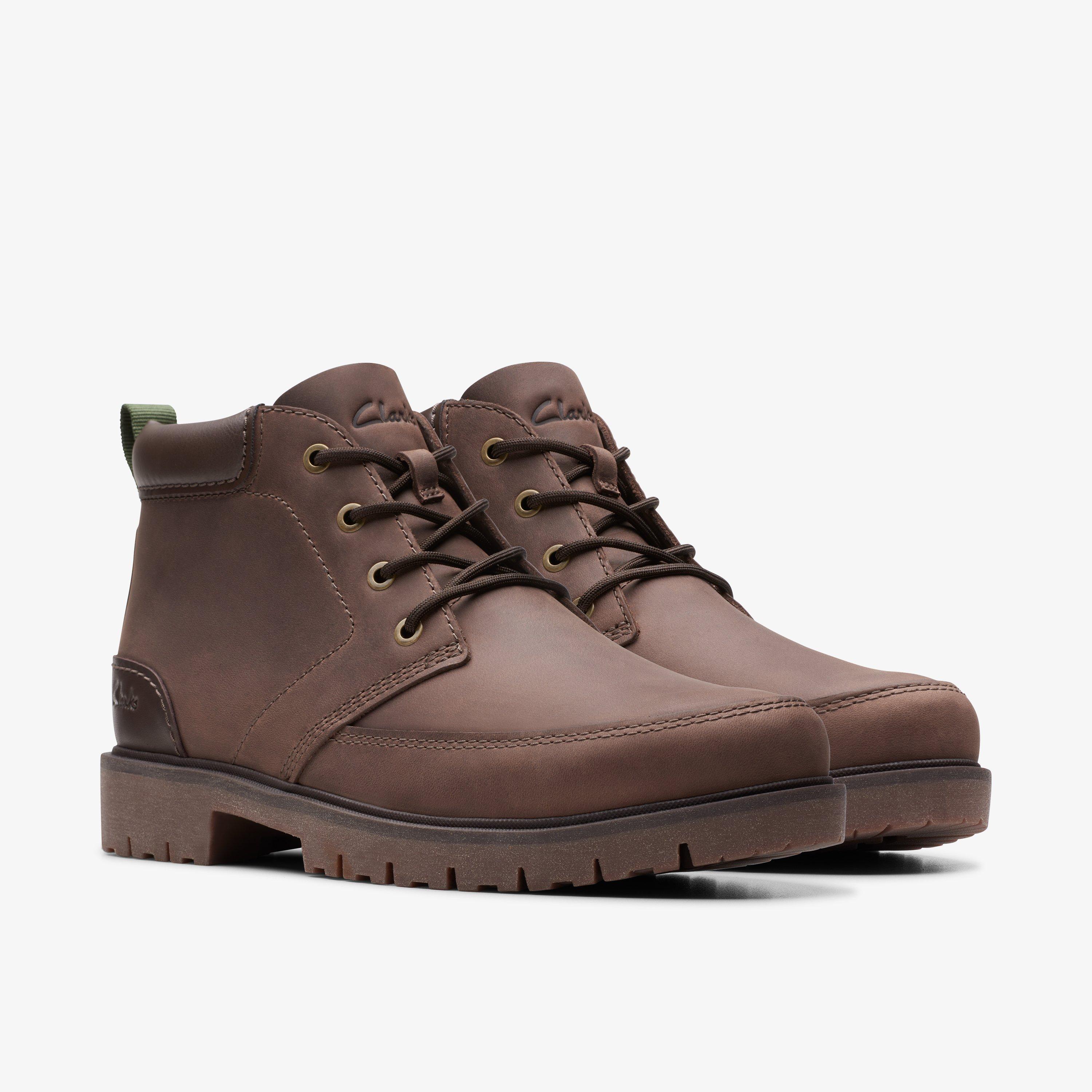 Herren Rossdale Mid Braun WLined Lea Stiefeletten | Clarks