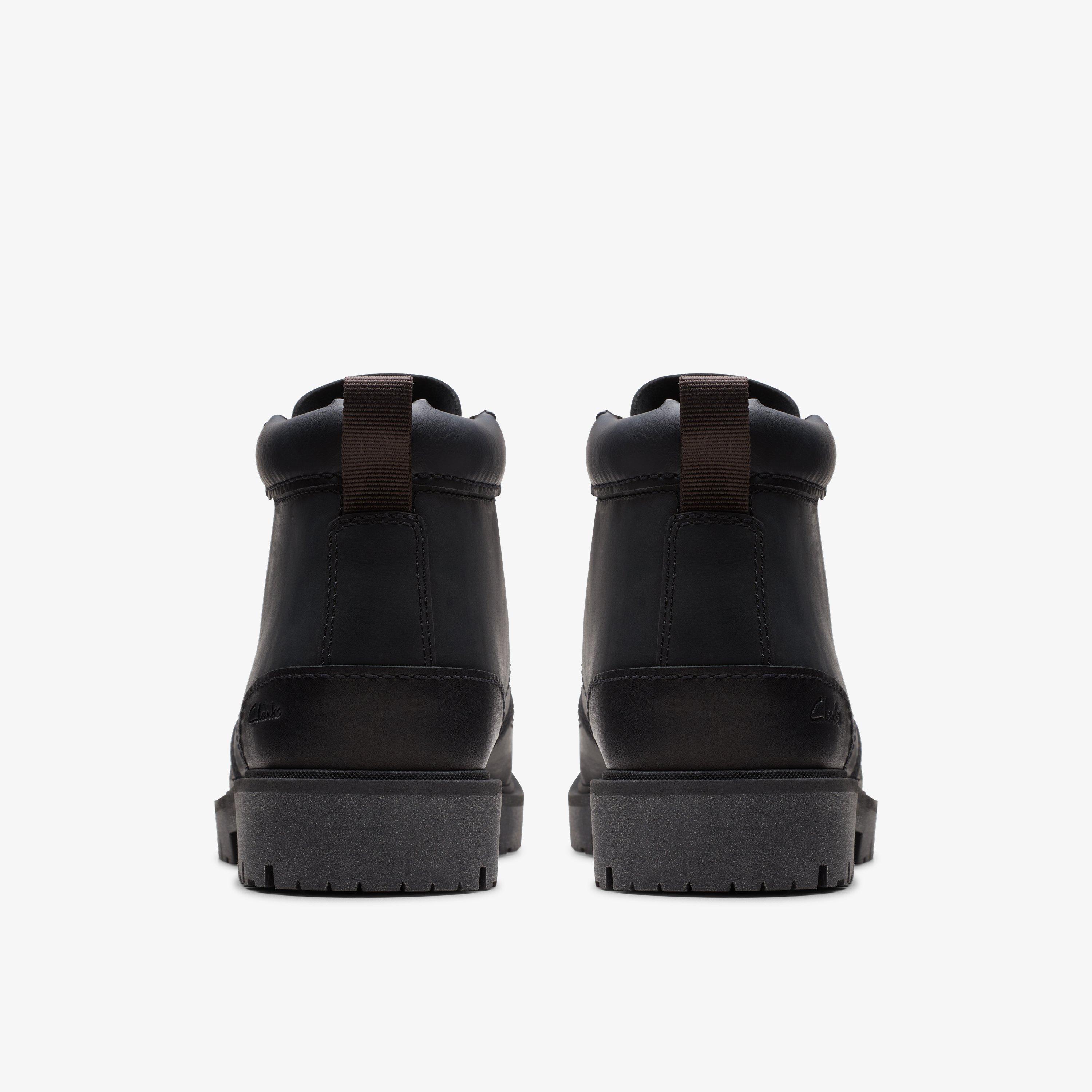 Herren Rossdale Mid schwarze Leder Stiefeletten | Clarks