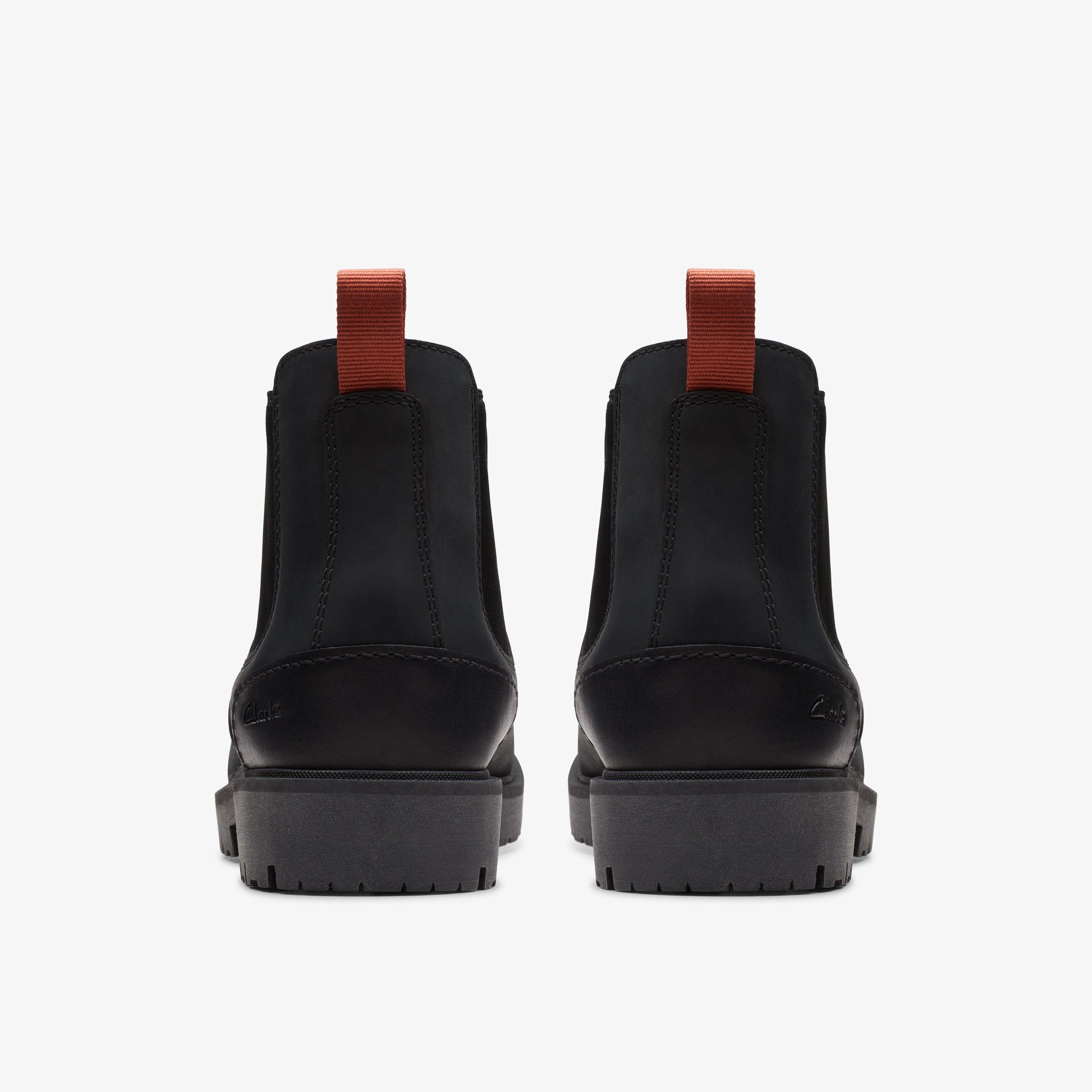 Mens Rossdale Top Black Leather Ankle Boots Chelsea Boots | Clarks Outlet