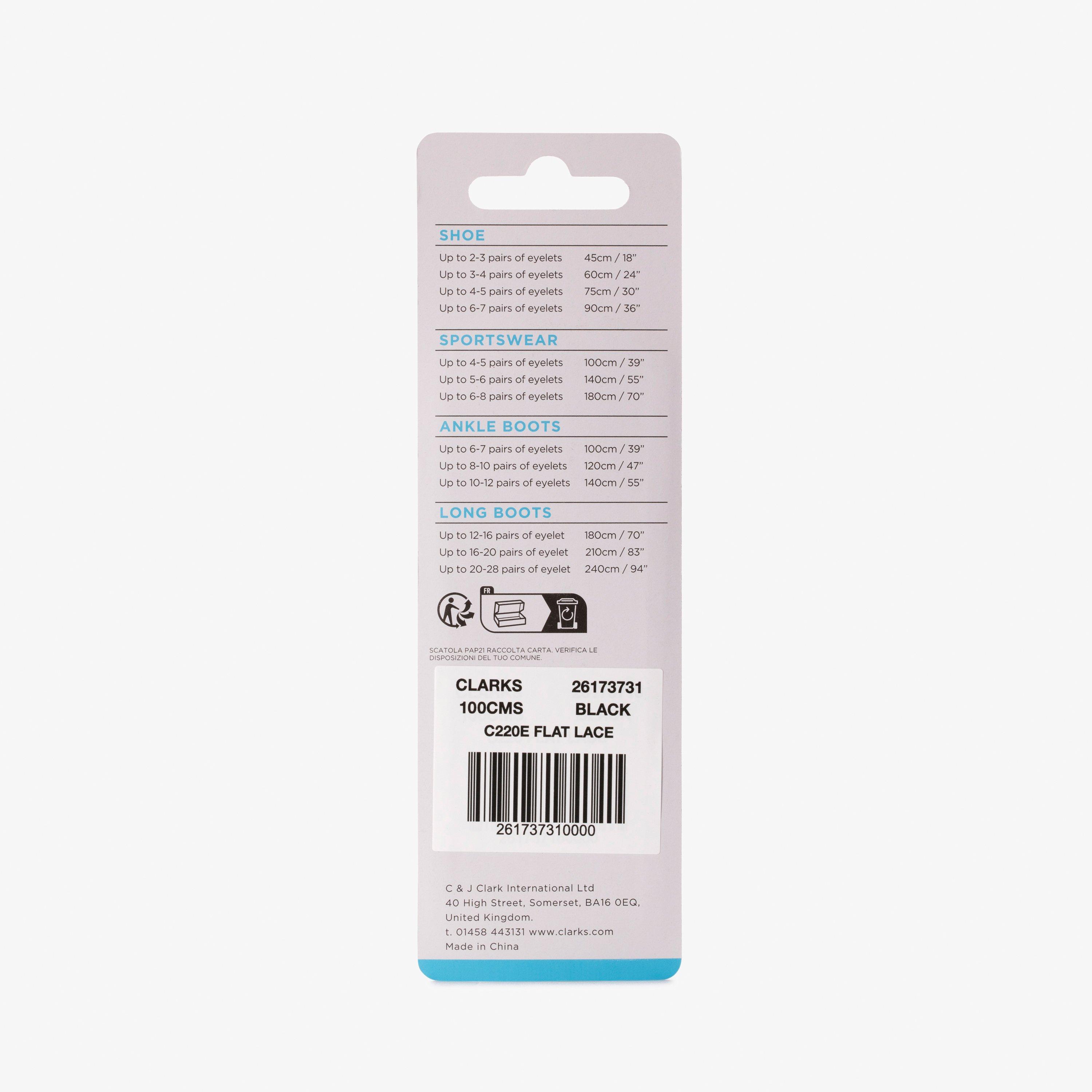 100cm Flat Lace Black Laces Shoe Care | Clarks UK