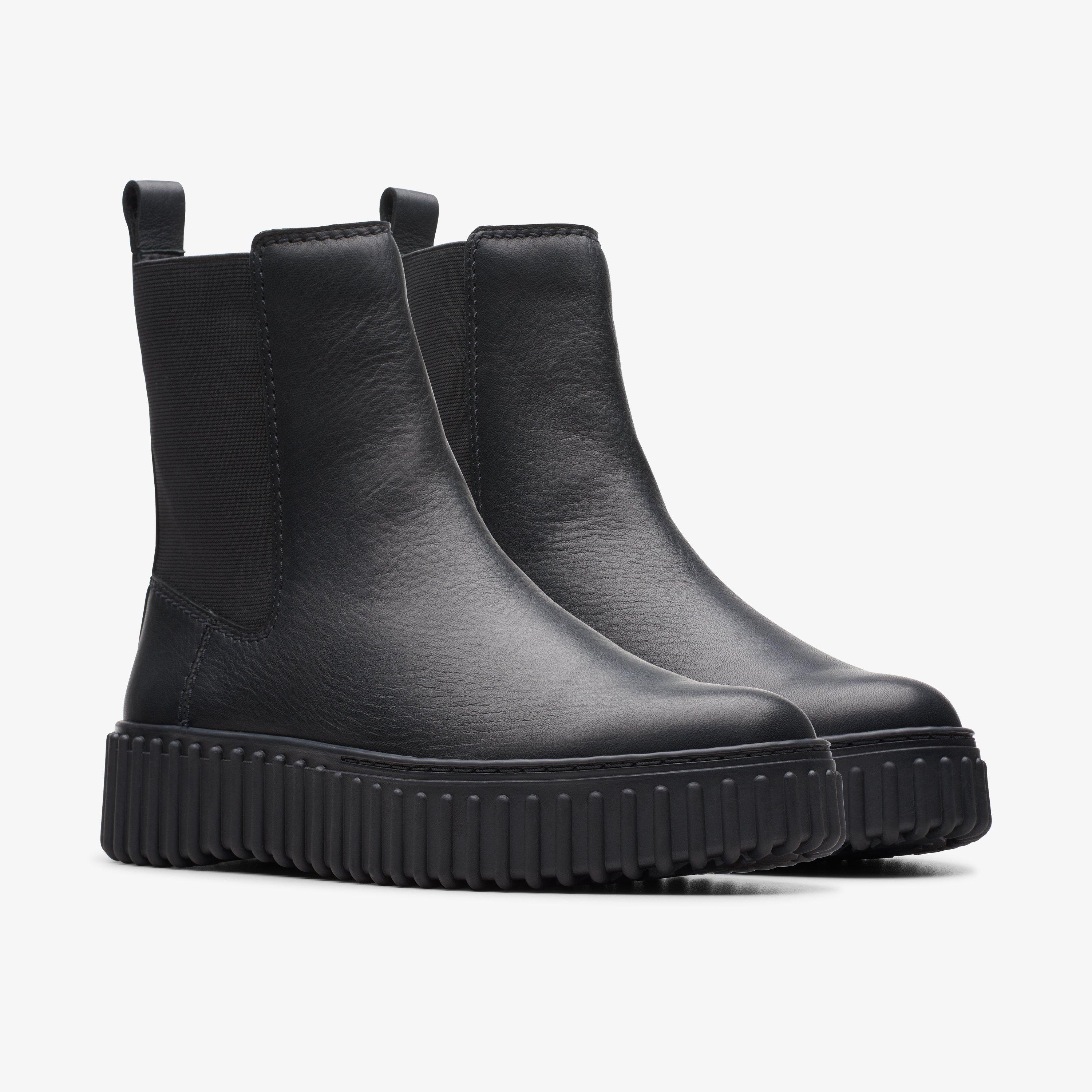 Womens Torhill Maple Ankle Boot Black Leather Ankle Boots, Chelsea ...