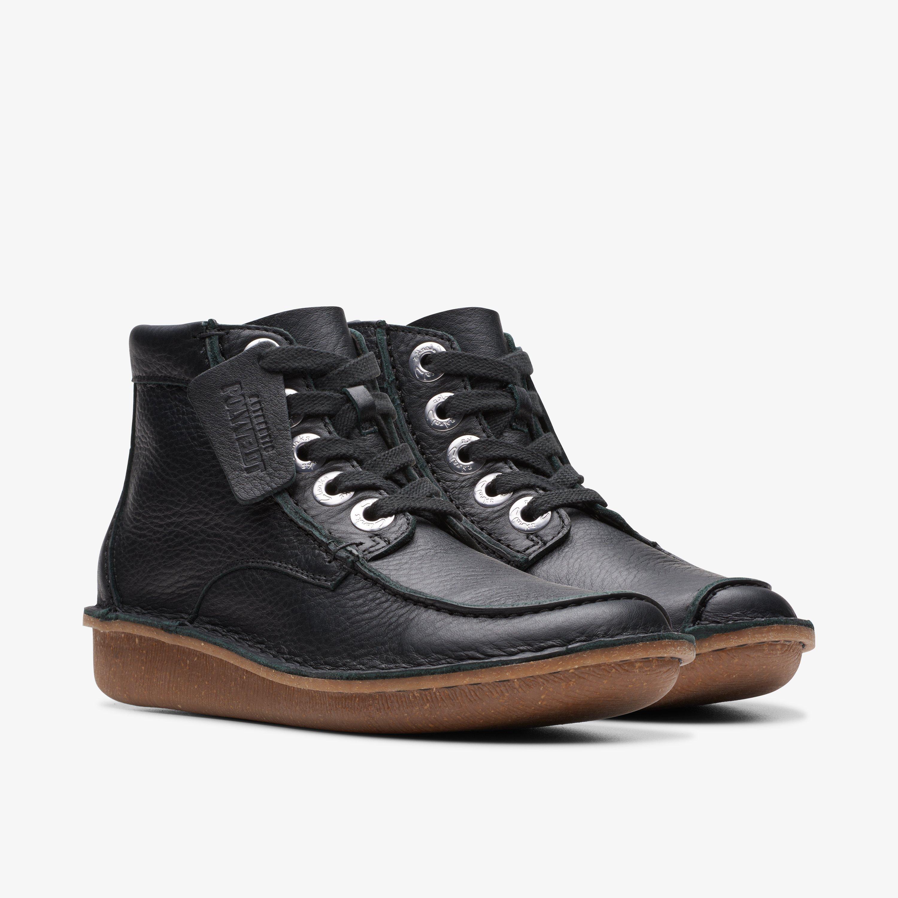 Bottines Funny Cedar en cuir noir pour femme | Clarks