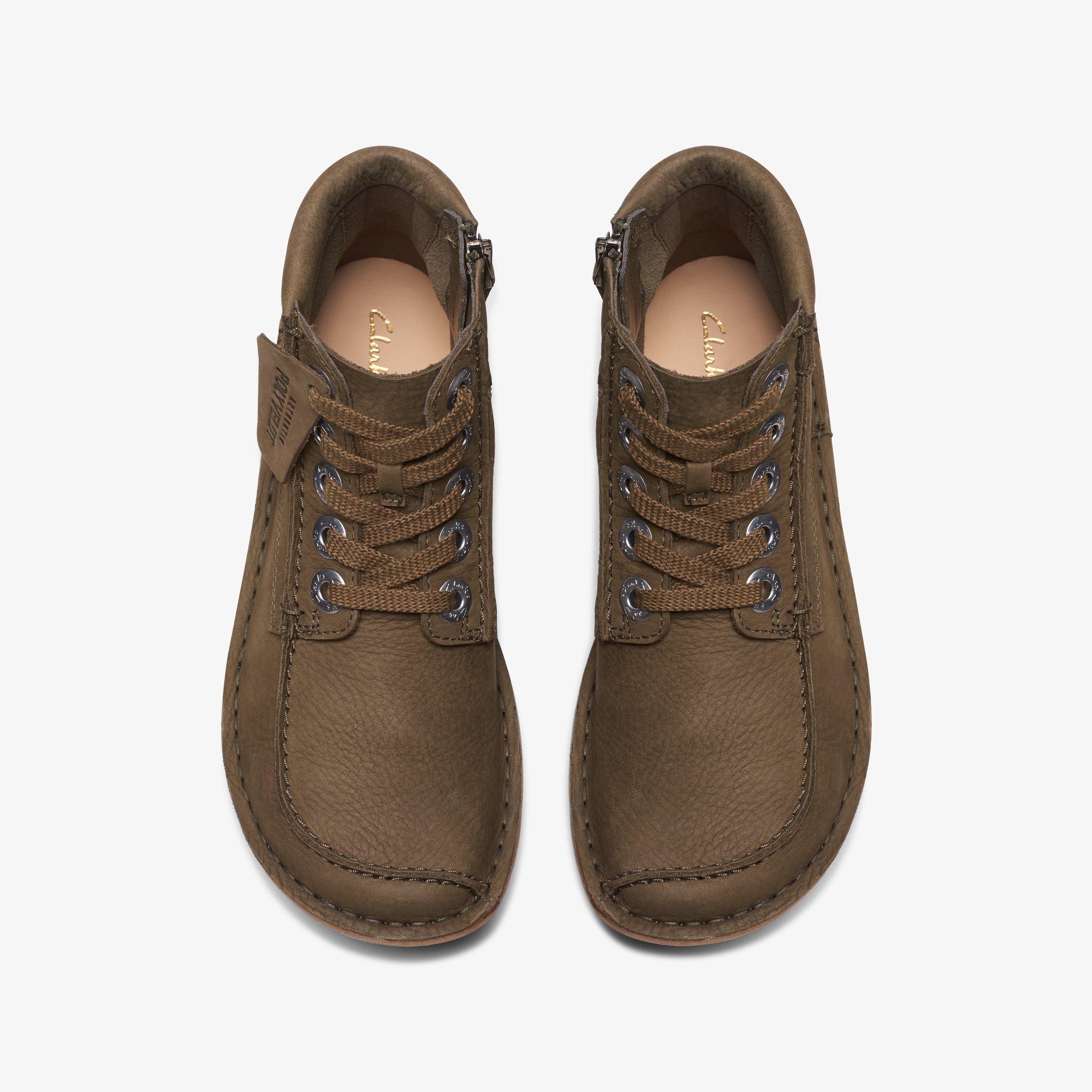 Womens Funny Cedar Dark Olive Nubuck Ankle Boots | Clarks Outlet