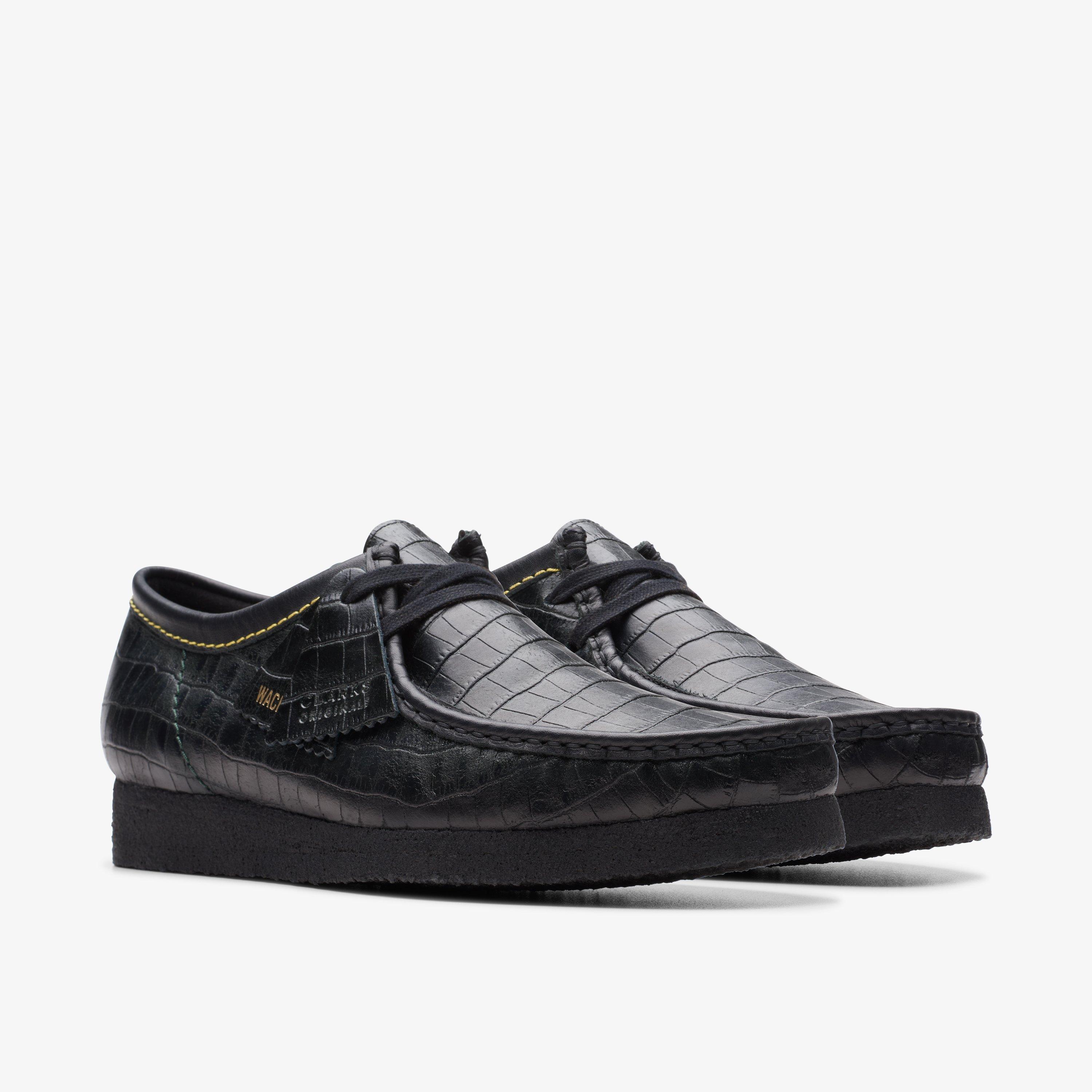 Chaussures à lacets Wallabee Croc noir pour hommes | Clarks
