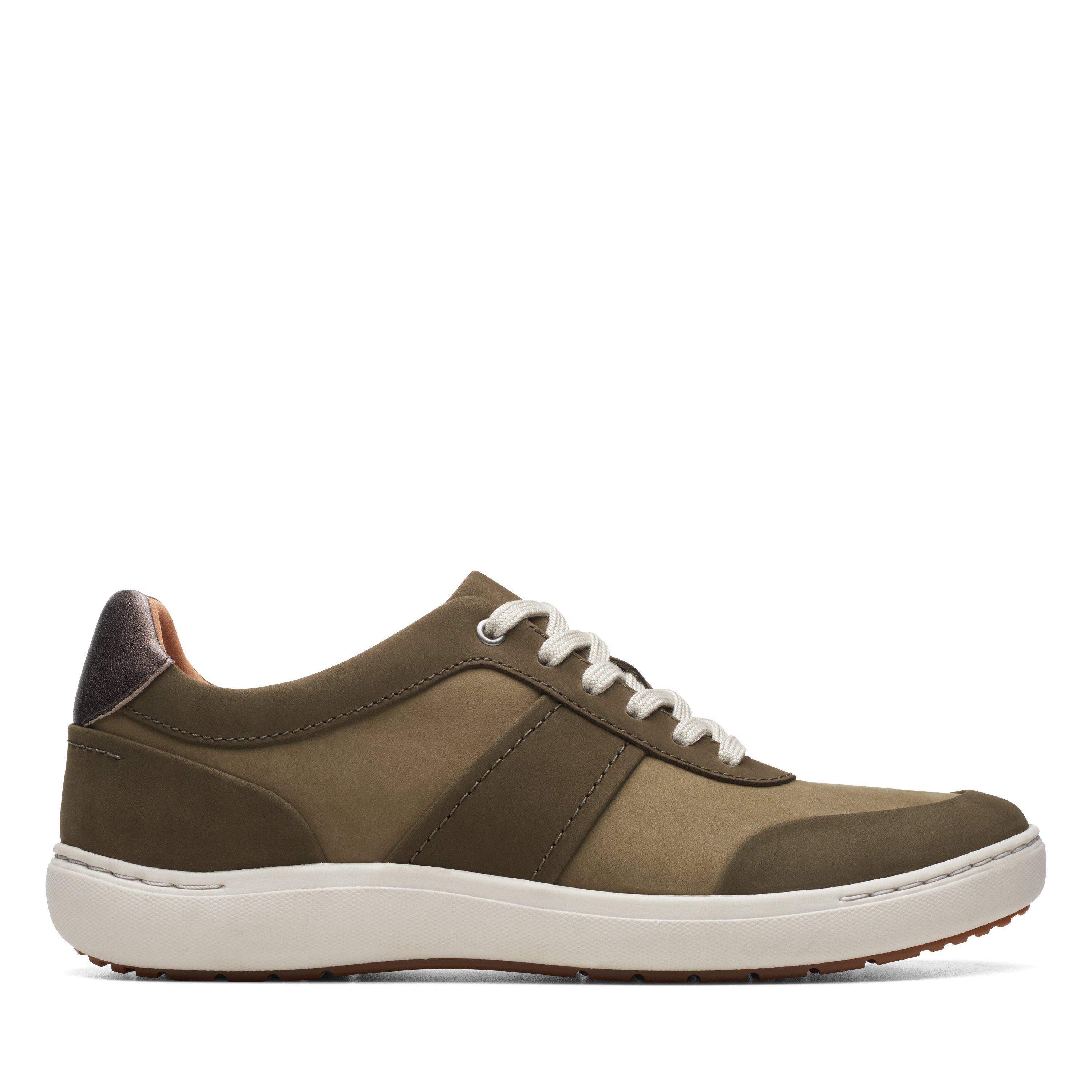 Clarks Womens Nalle Fern Green Leather Casual Sneakers Shoes | eBay