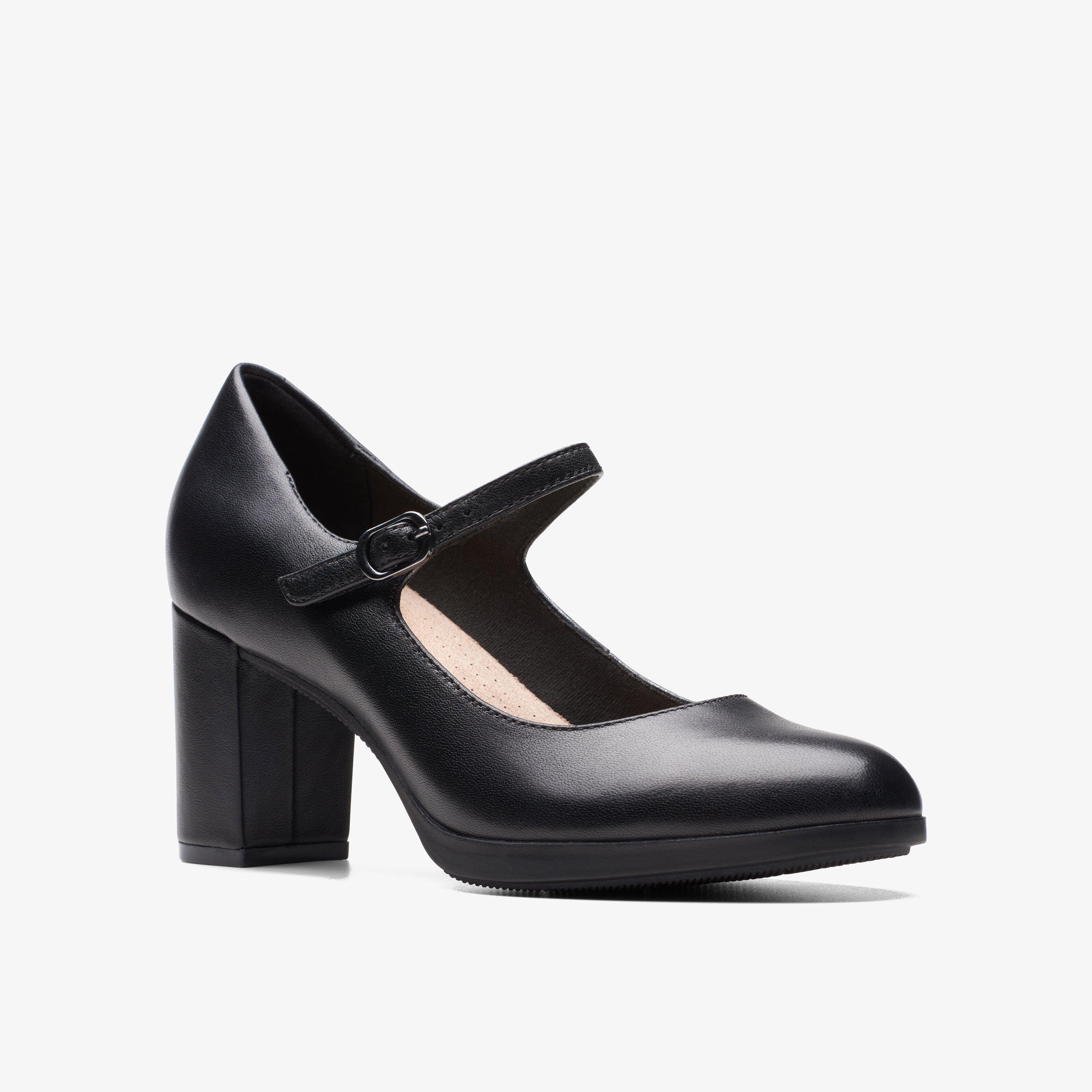 Zapatos de mujer Bayla Nora de cuero negro tipo Mary Janes | Clarks