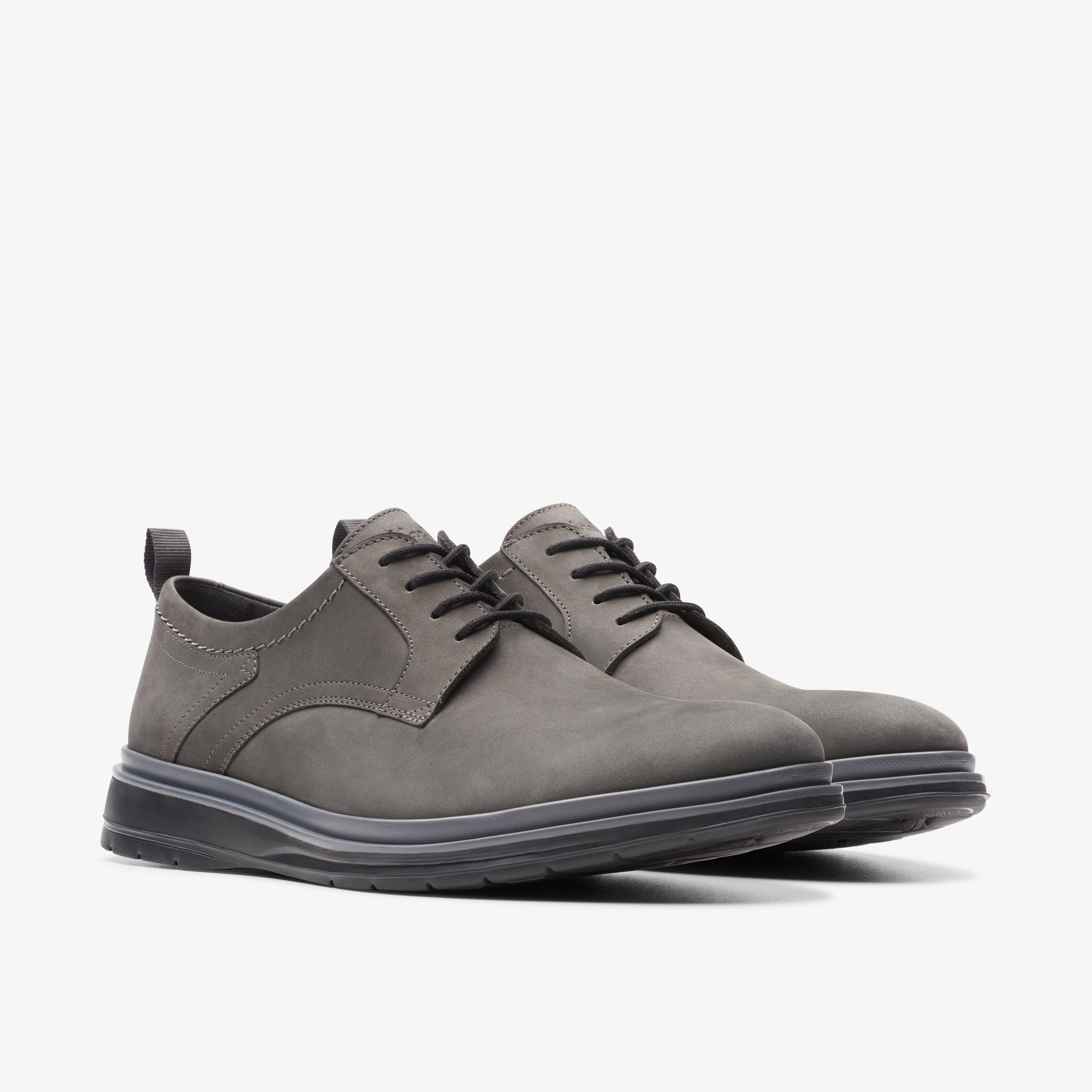 Mens Chantry Lo Dark Grey Nubuck Oxford Shoes | Clarks Outlet