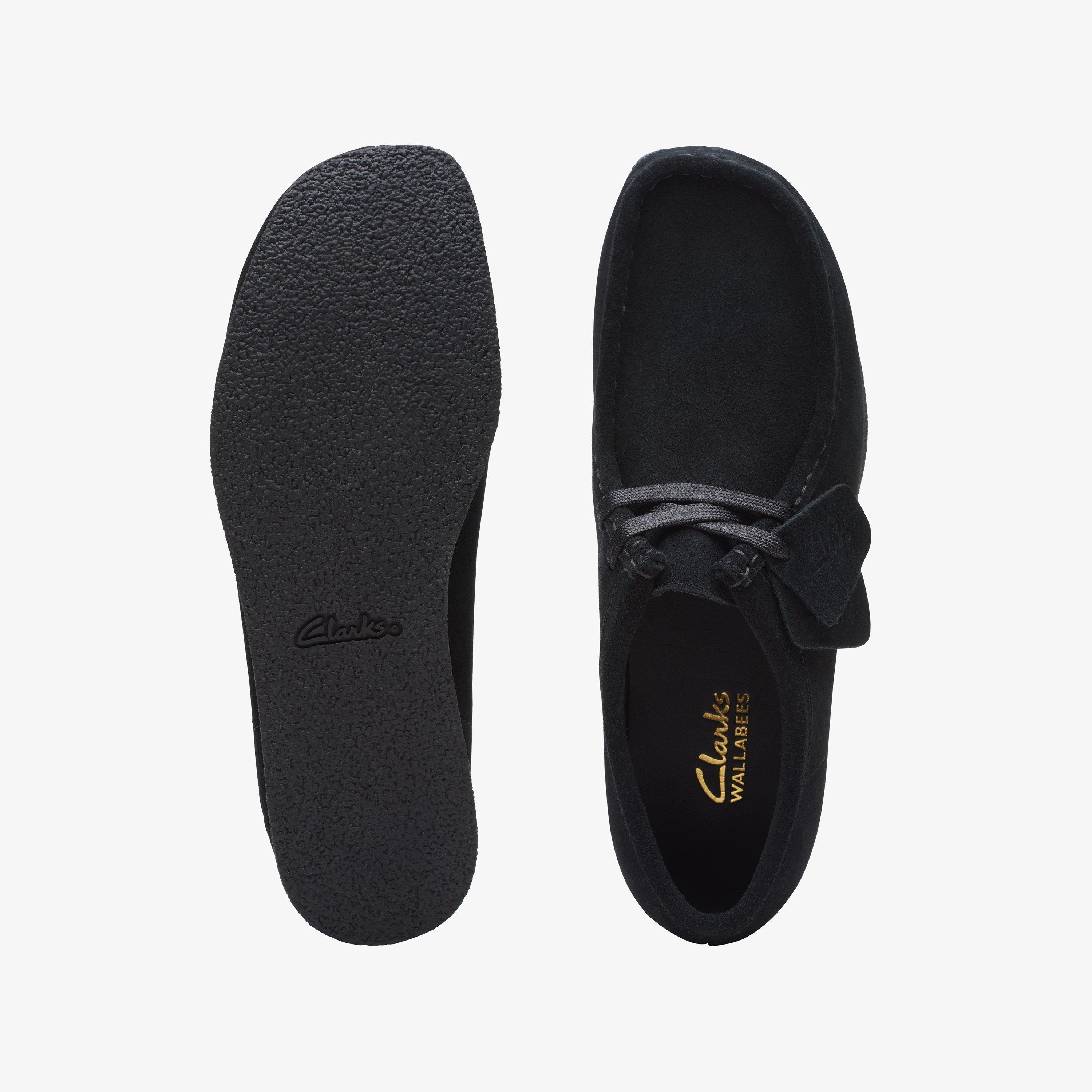 Womens Wallabee EVO Shoe Black Suede Wallabee, Lace Up | Clarks UK