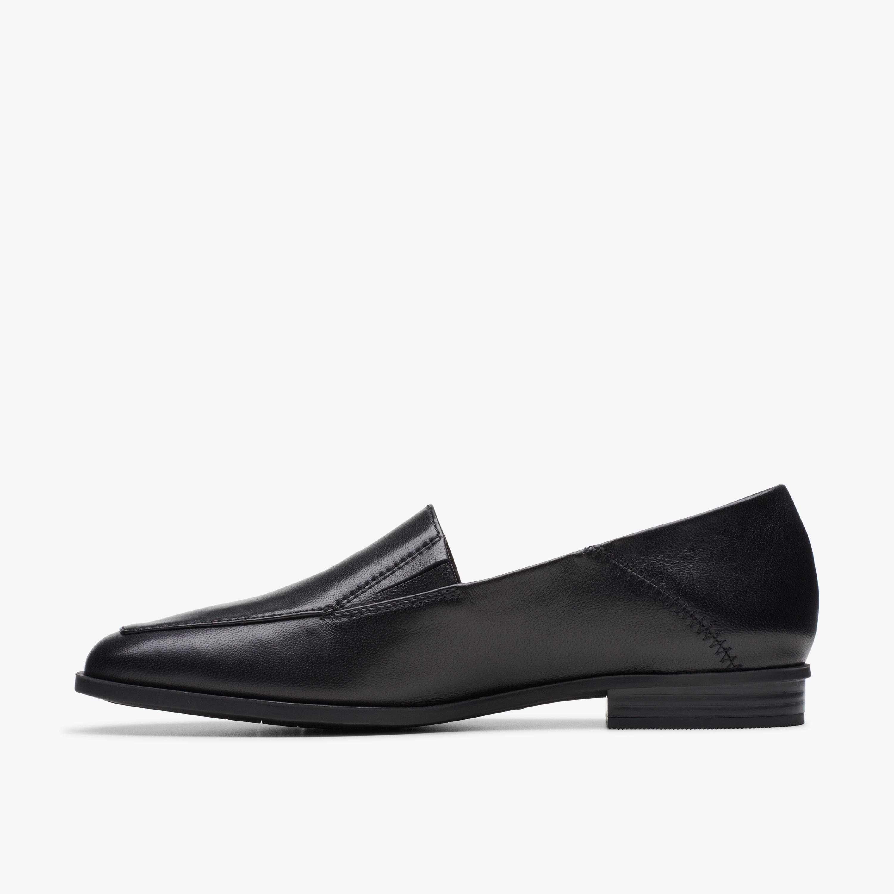 Womens Sarafyna Freva Black Leather Loafers | Clarks