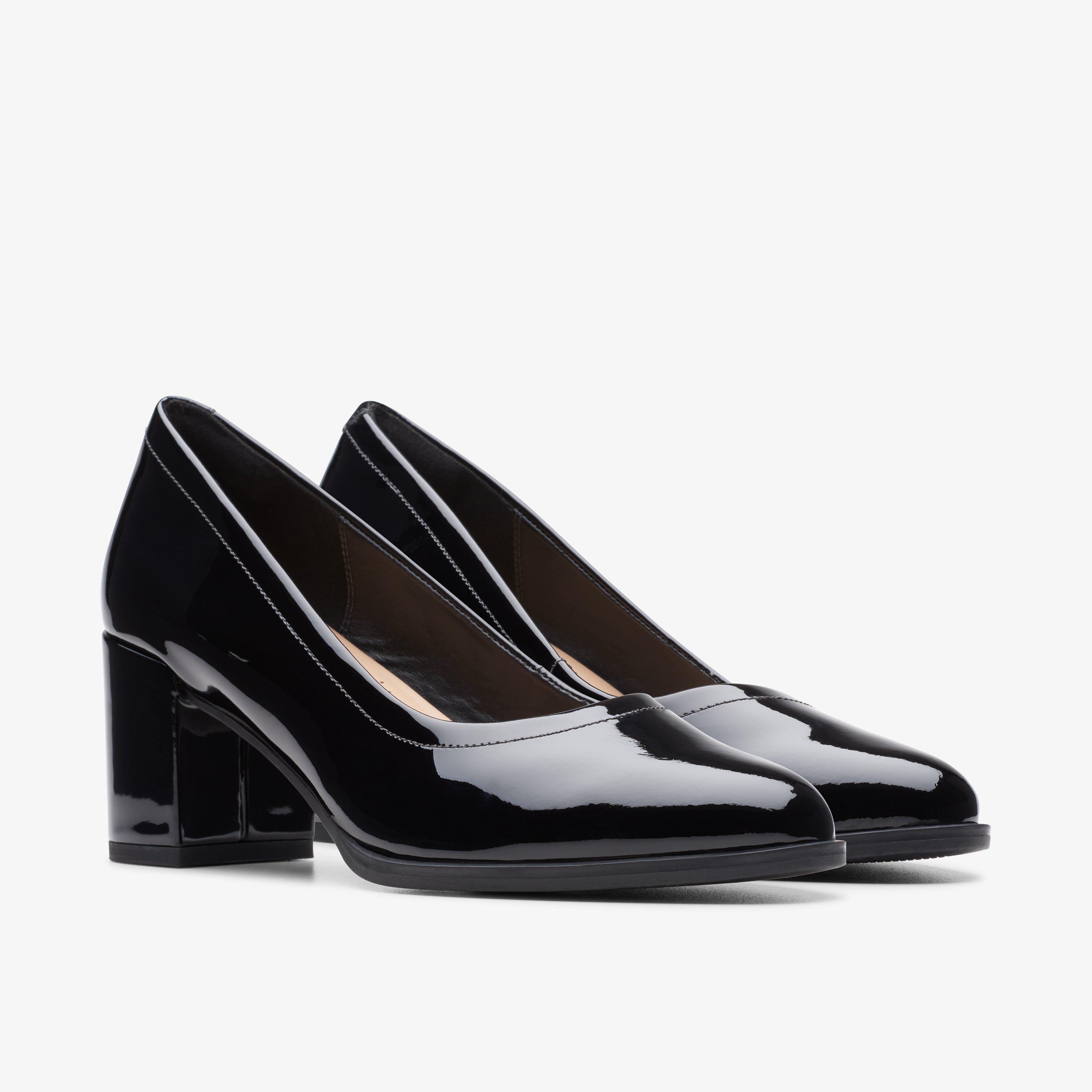 Womens Freva 55 Court Black Patent Court Shoes Heels | Clarks Outlet