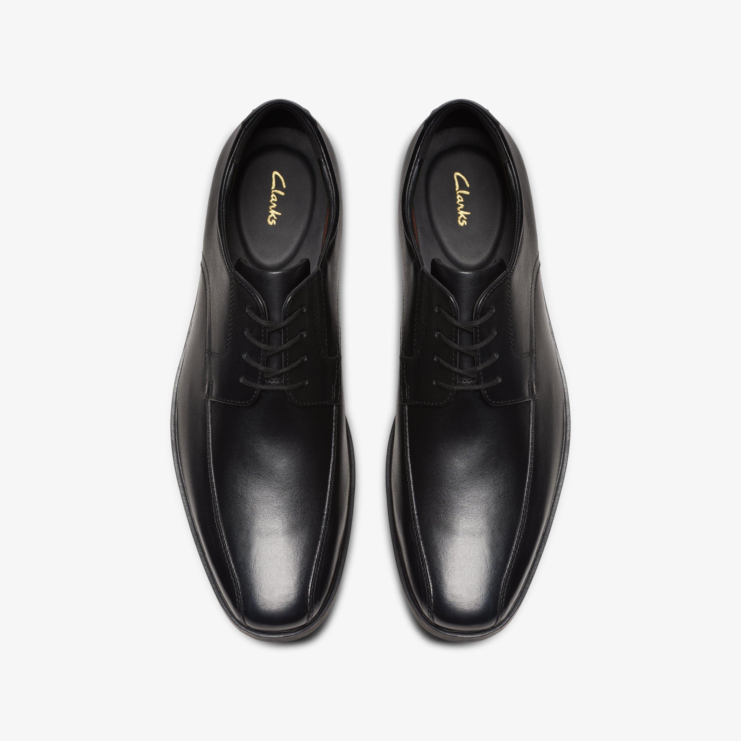 Mens Howard Over Black Leather Derby Shoes Shoes | Clarks UK