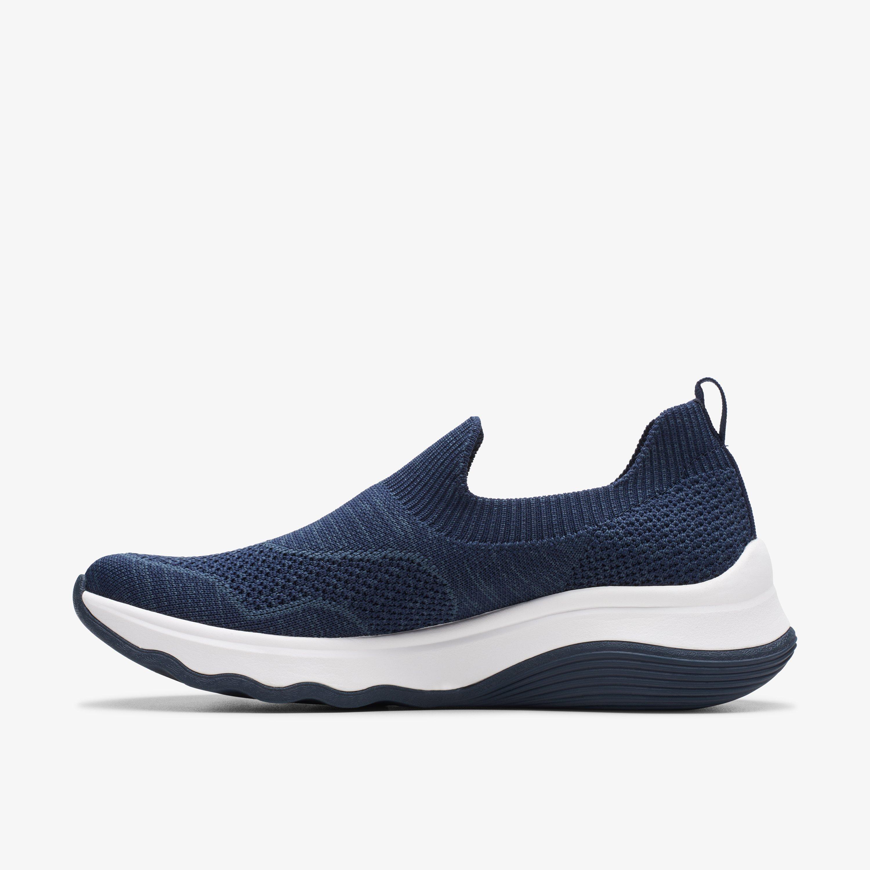 Womens Circuit Path Navy Knit Trainers | Clarks