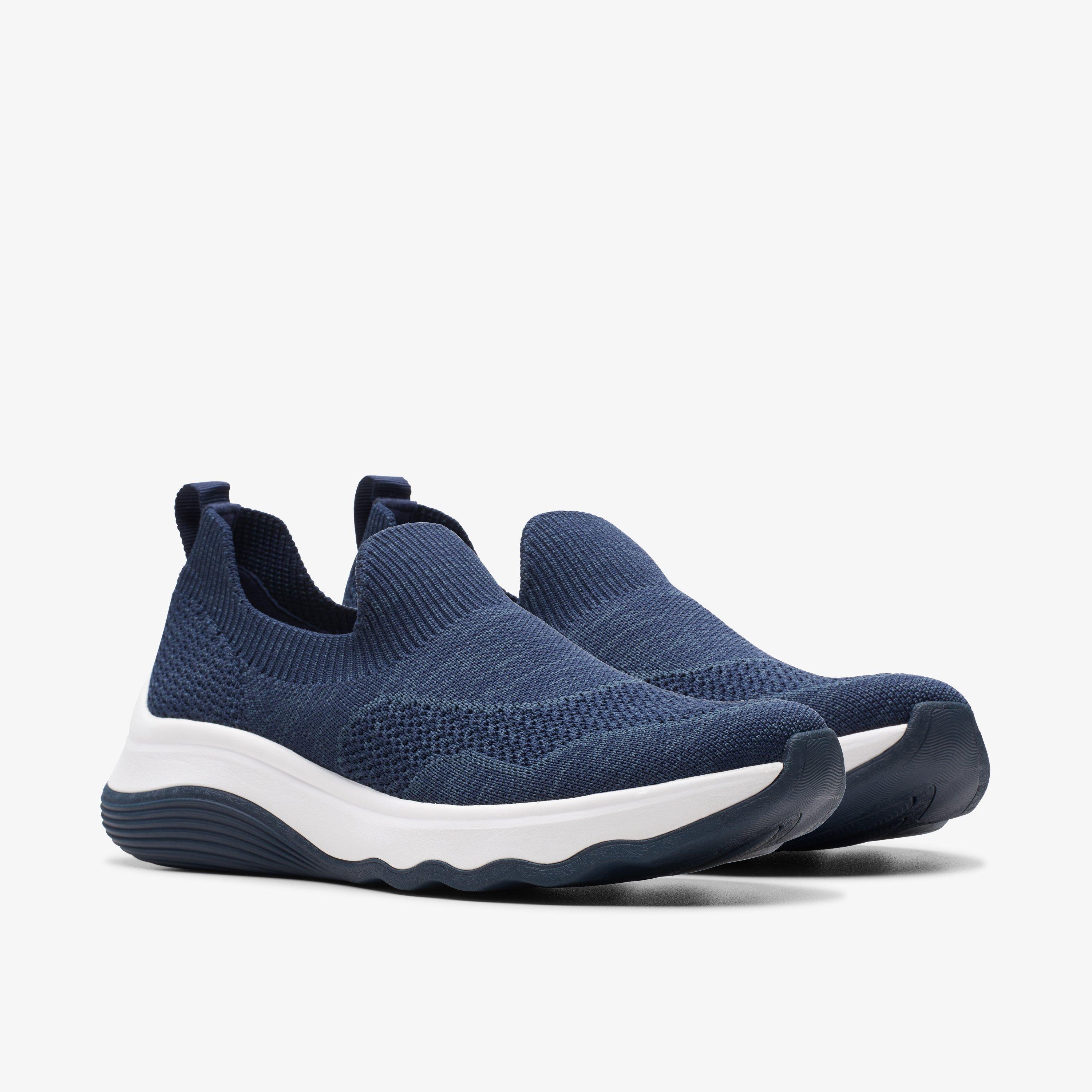 Womens Circuit Path Navy Knit Trainers | Clarks