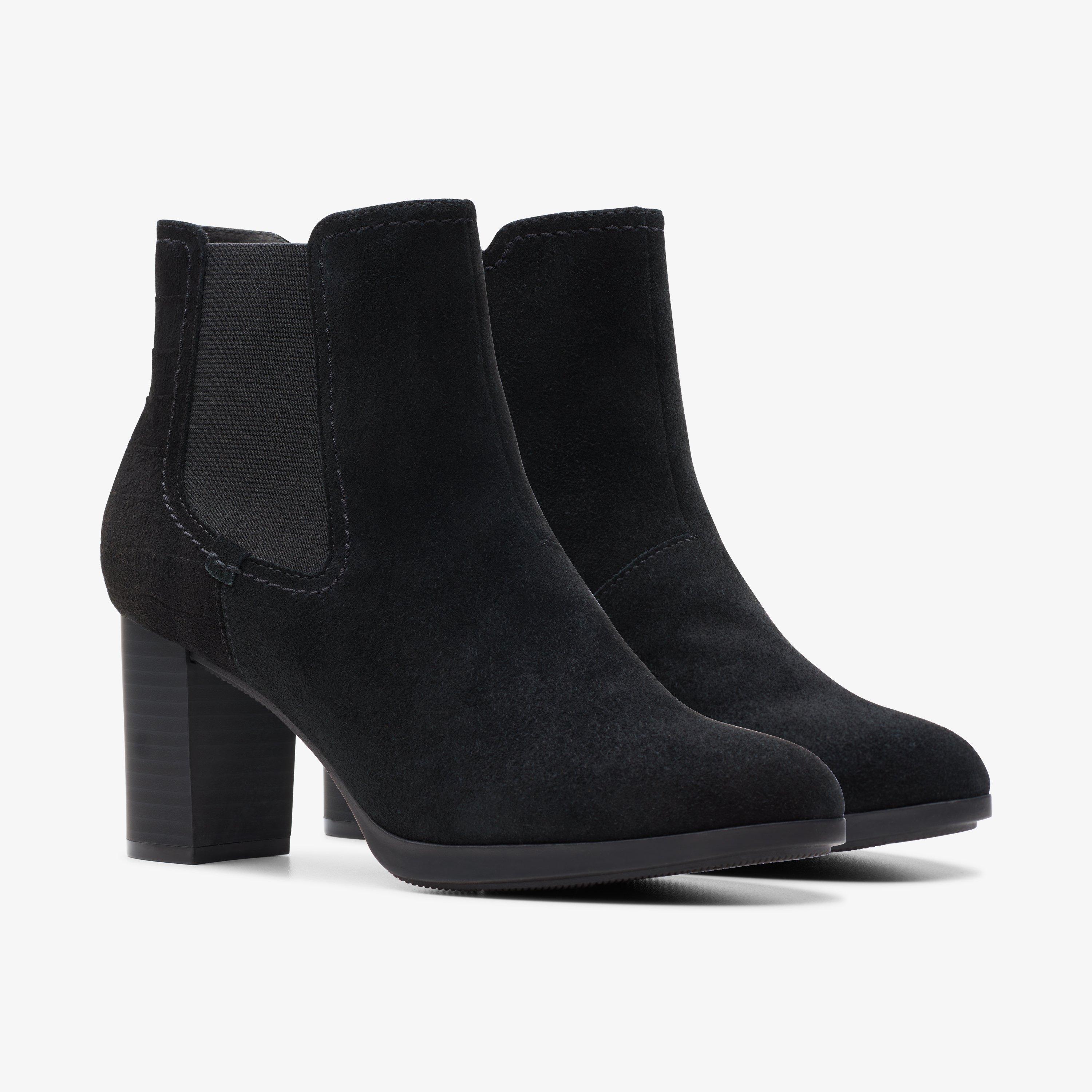 WOMENS Bayla Rose Black Suede Ankle Boots | Clarks US