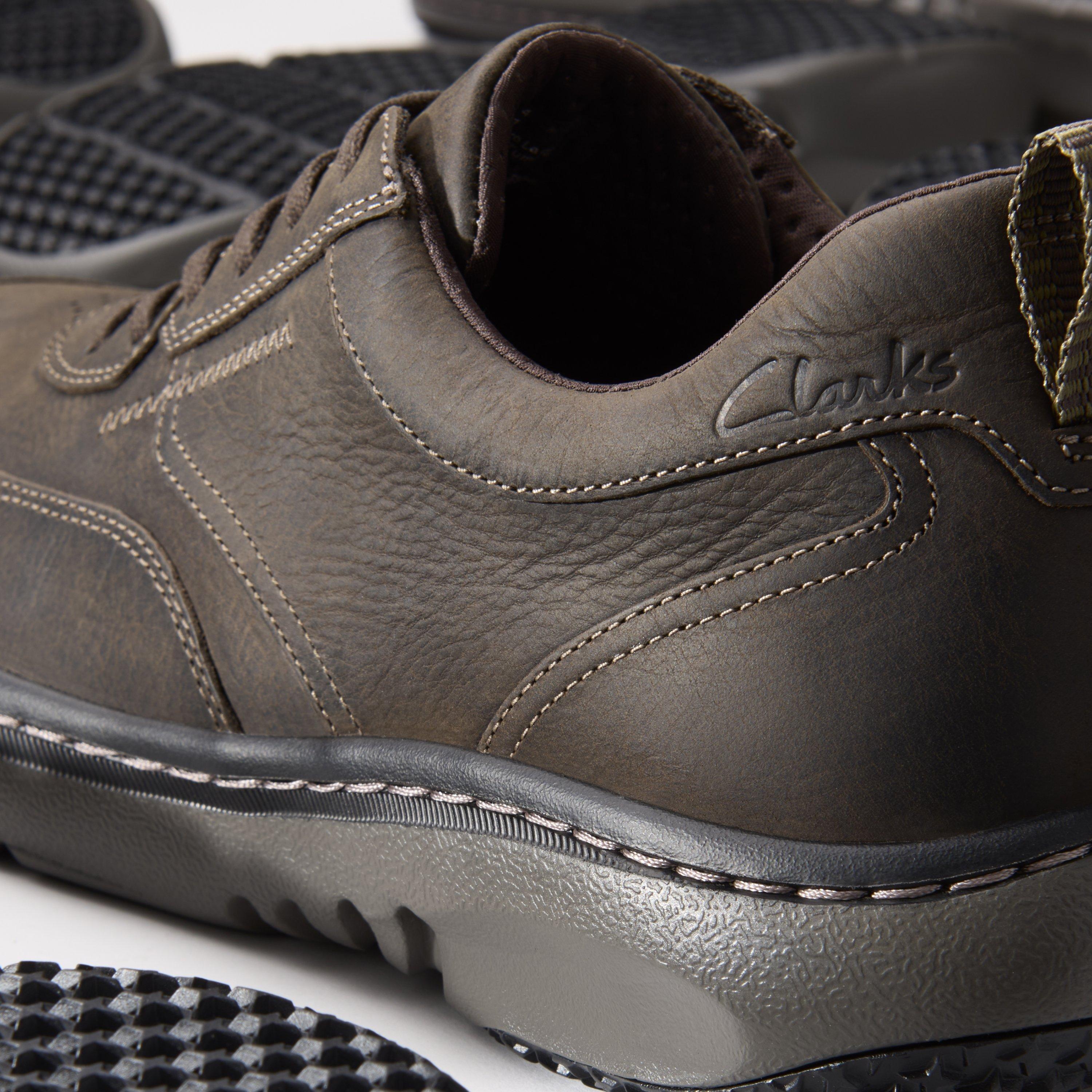 Mens Clarks Pro Lace Dark Brown Tumbled Sneakers | Clarks