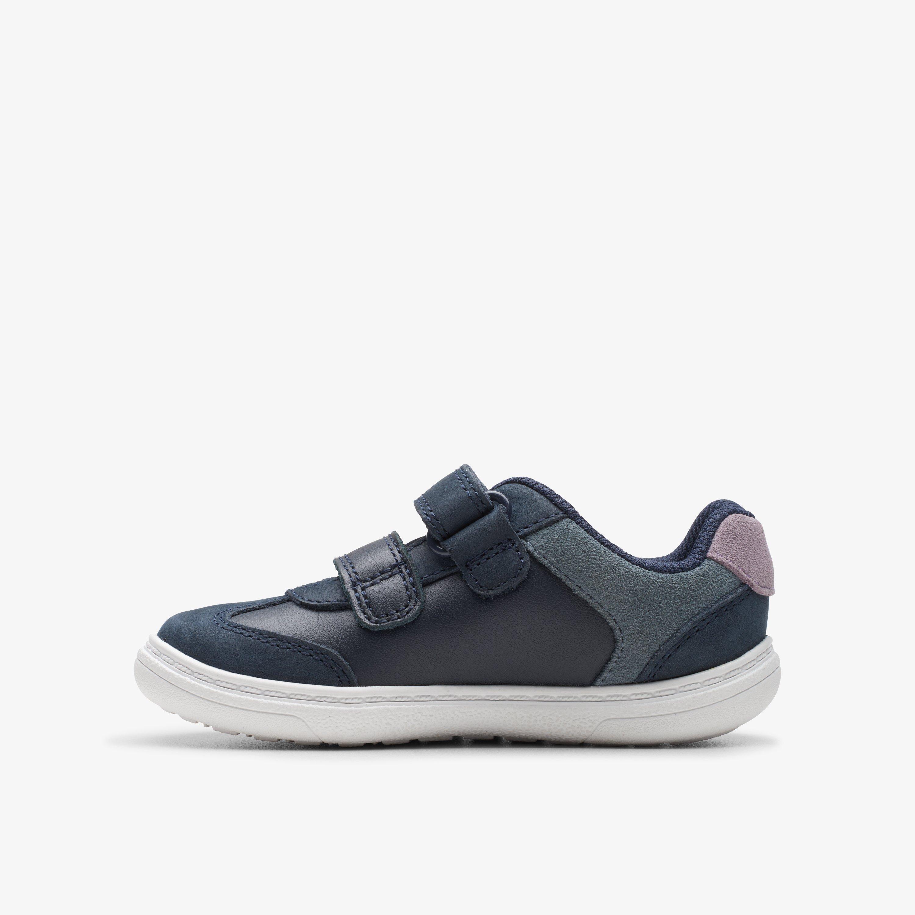 Girls Flash Band Toddler Navy Leather Shoes Riptape | Clarks Outlet