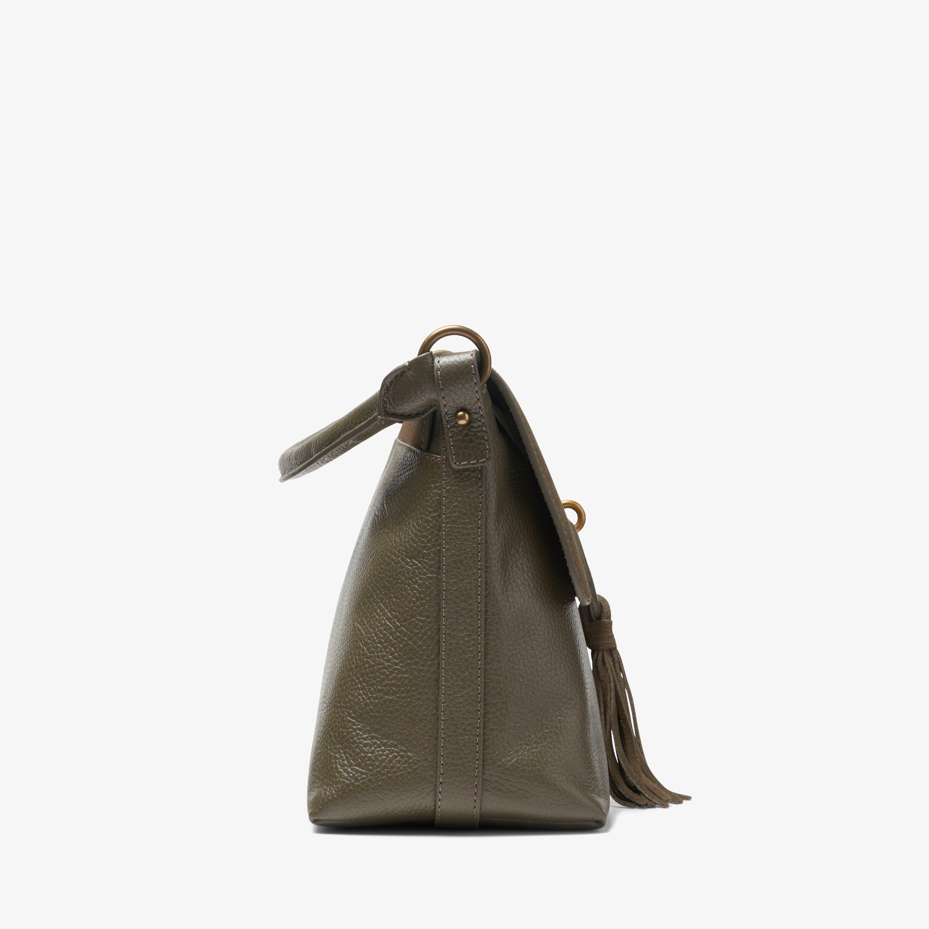 Womens Casual Mid Olive Combination Shoulder Bag | Clarks