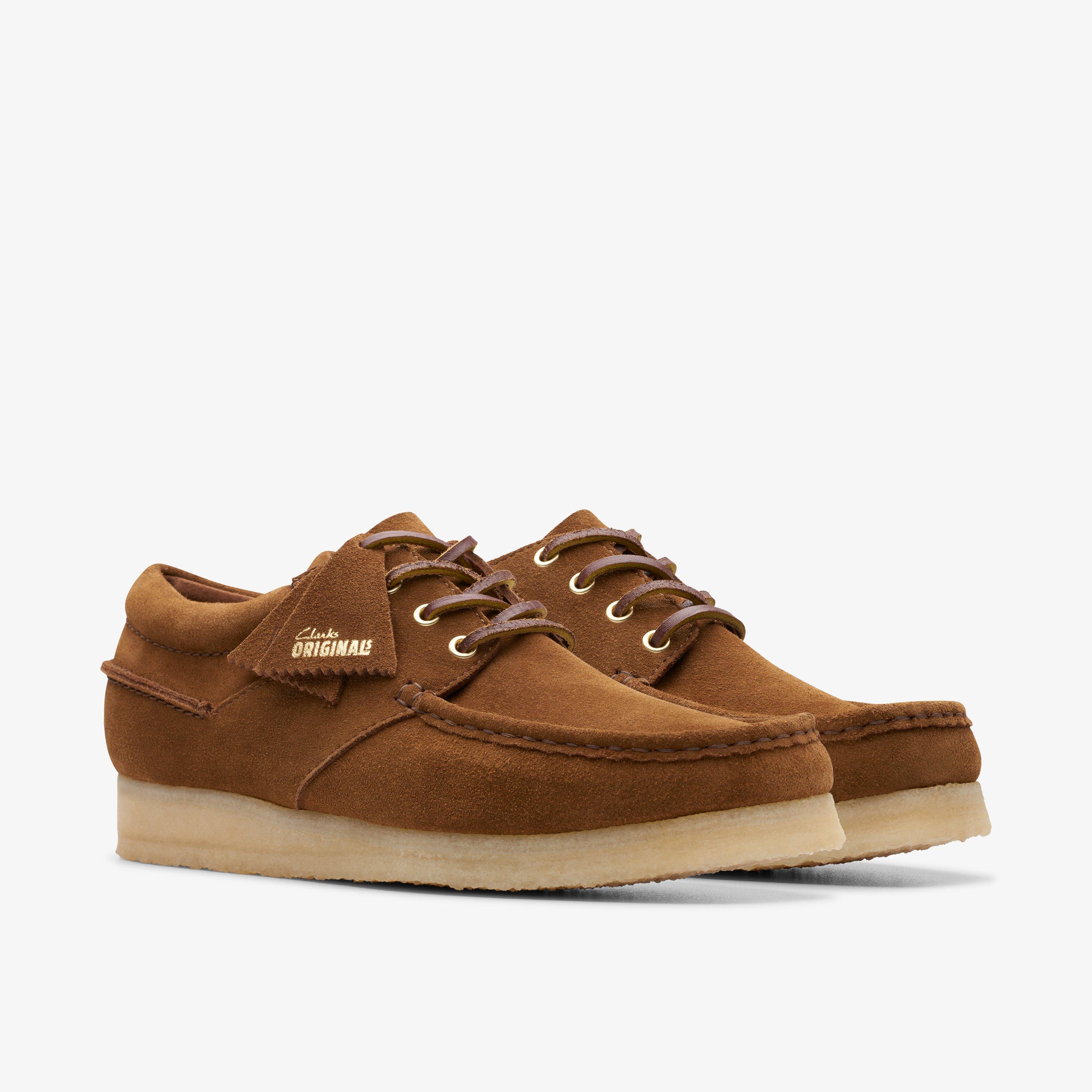 Mens Wallabee Boat Cola Suede Boat Shoes