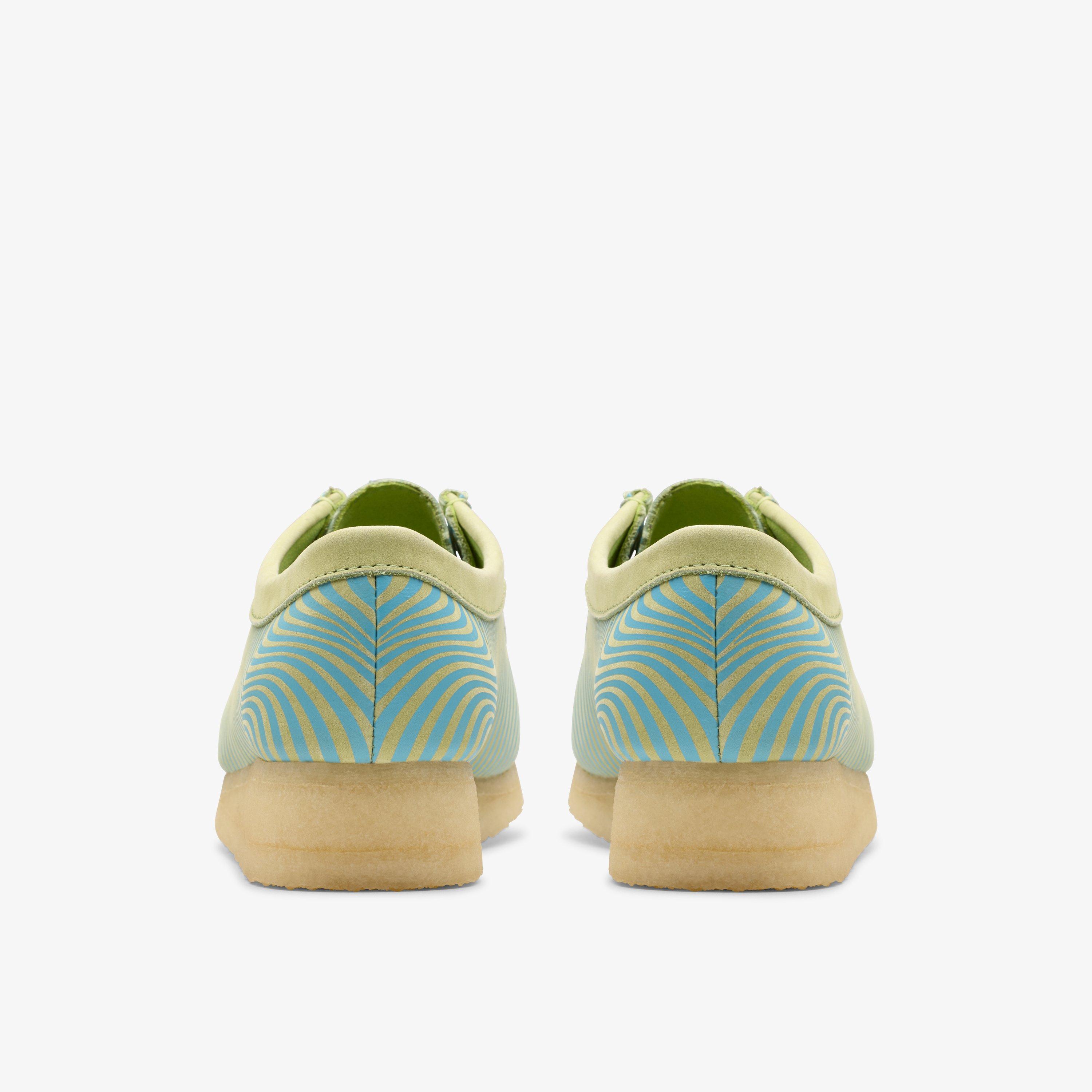 Womens Wallabee Blue/Lime Print Wallabee Lace Up Shoes | Clarks