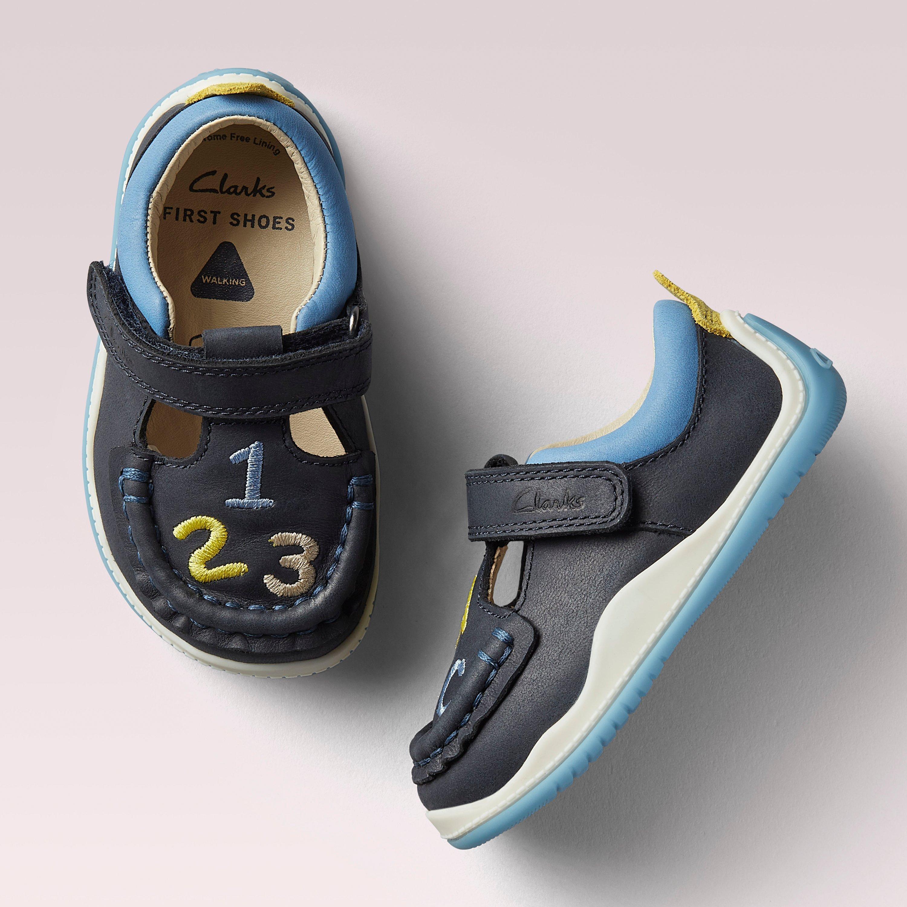 Boys Girls Kids Unisex Noodle Shine Toddler Navy Shoes T Bar Shoes ...