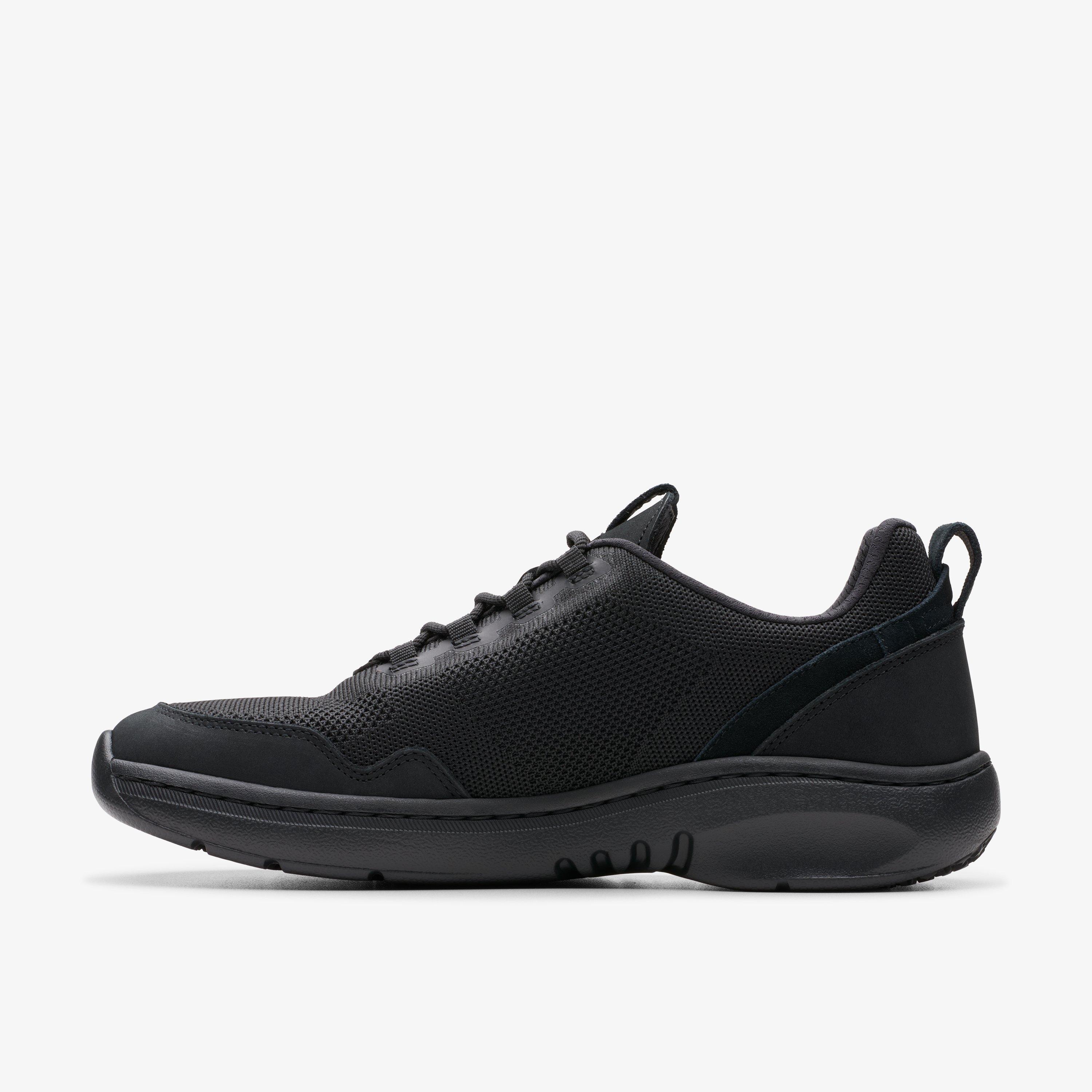 Mens Clarks Pro Knit Black Trainers, Lace Up Trainers | Clarks UK