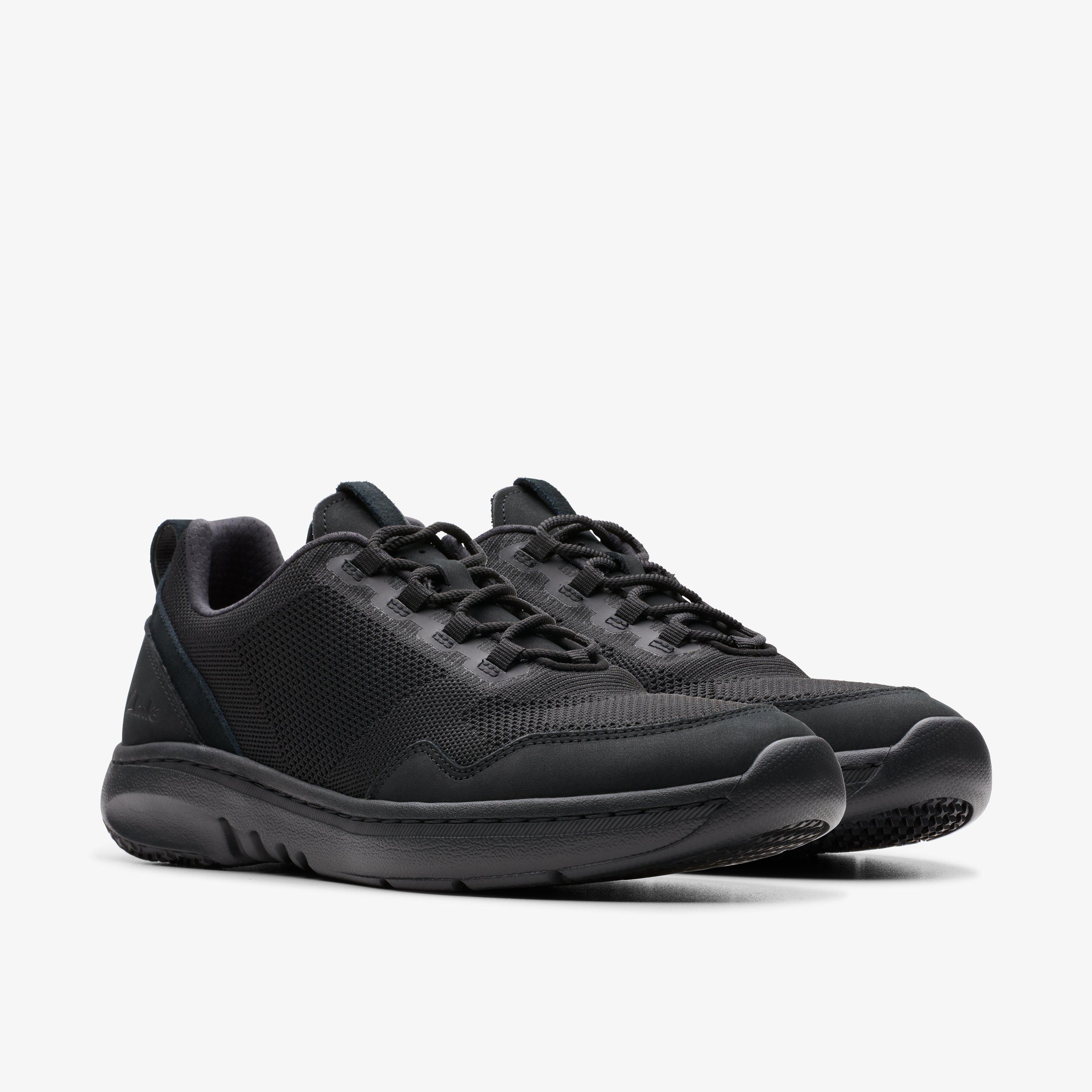 Mens Clarks Pro Knit Black Trainers, Lace Up Trainers | Clarks UK
