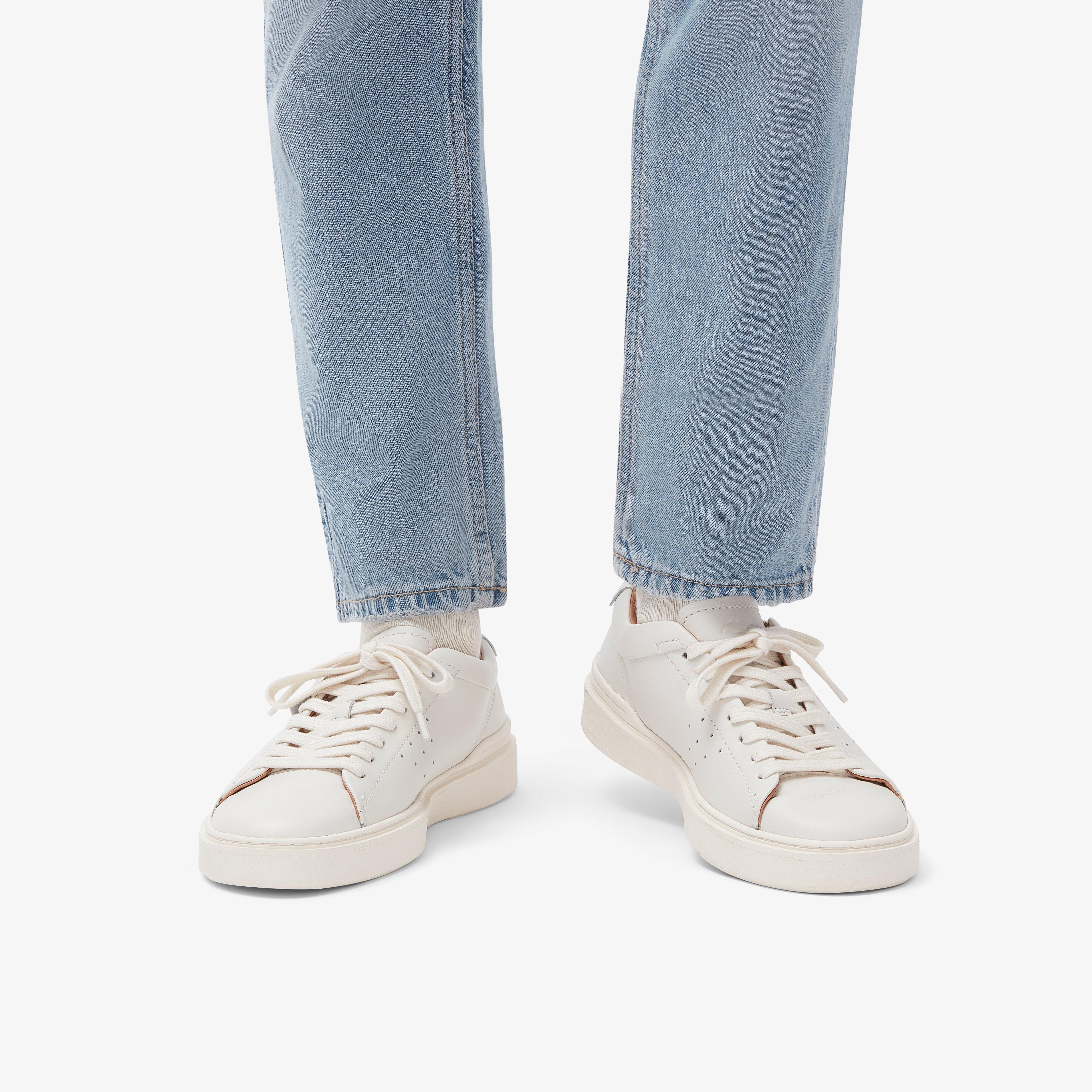 Zapatillas de hombre Craft Swift de cuero blanco con cordones | Clarks