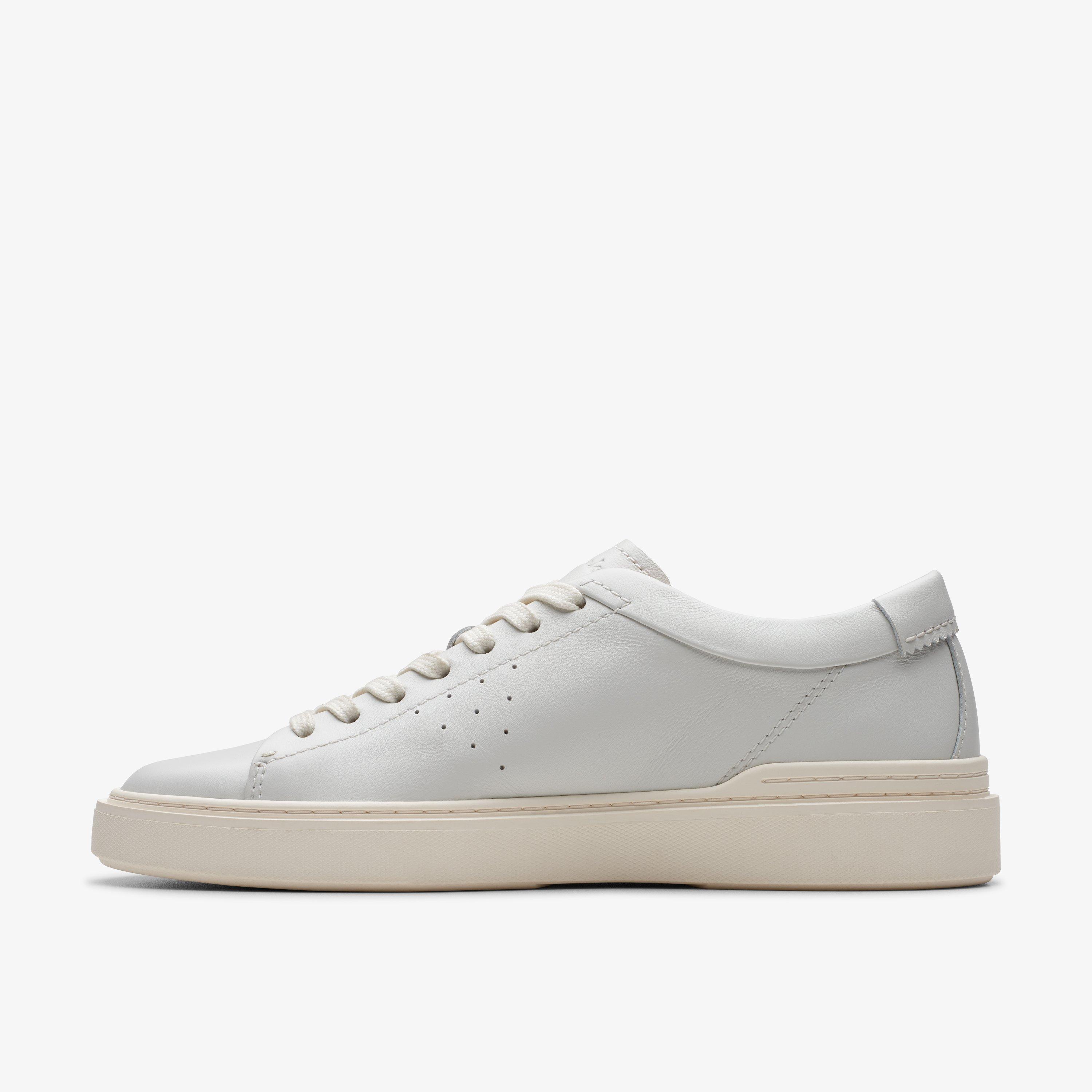 Zapatillas de hombre Craft Swift de cuero blanco con cordones | Clarks