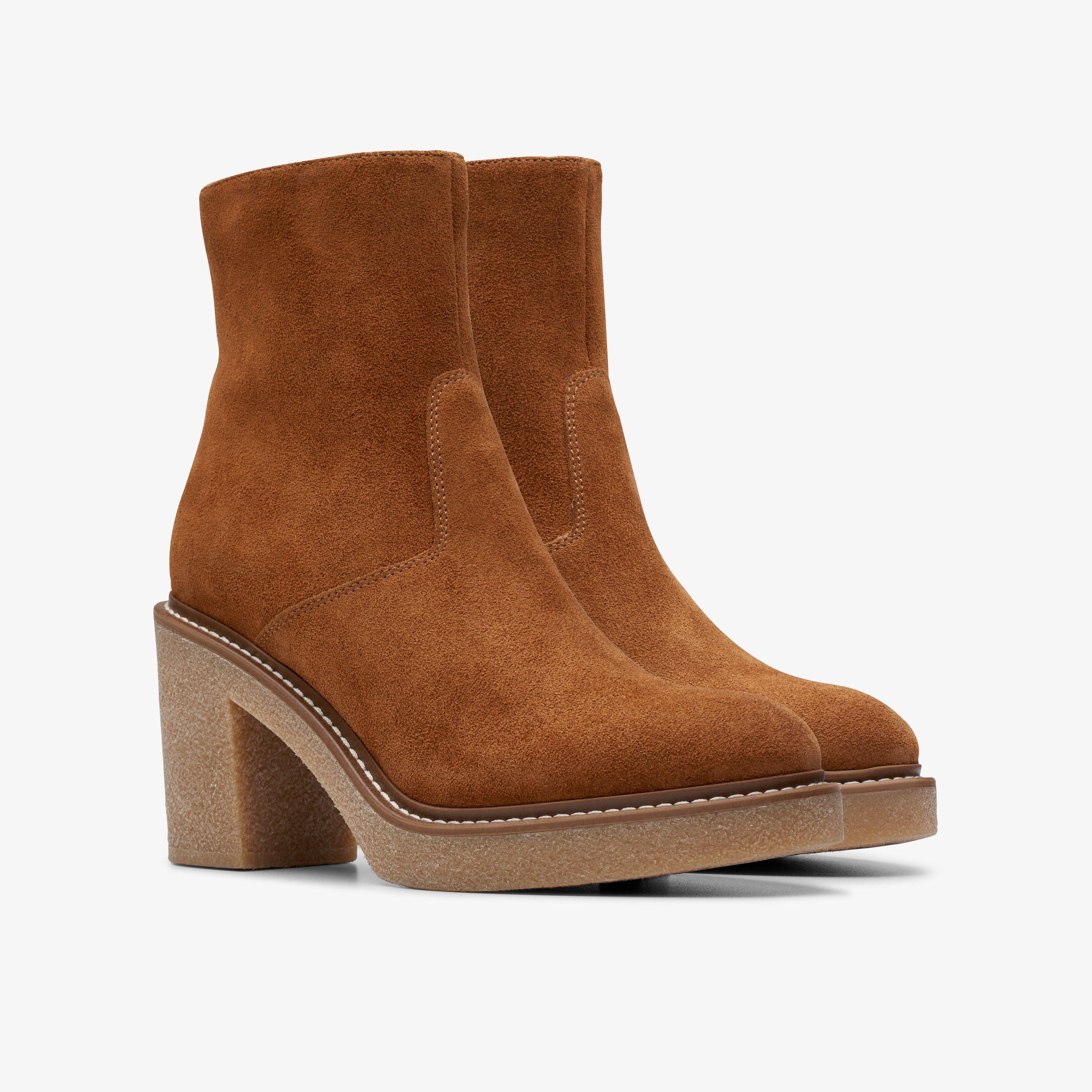 Womens Colden Up Dark Tan Suede Ankle Boots | Clarks UK