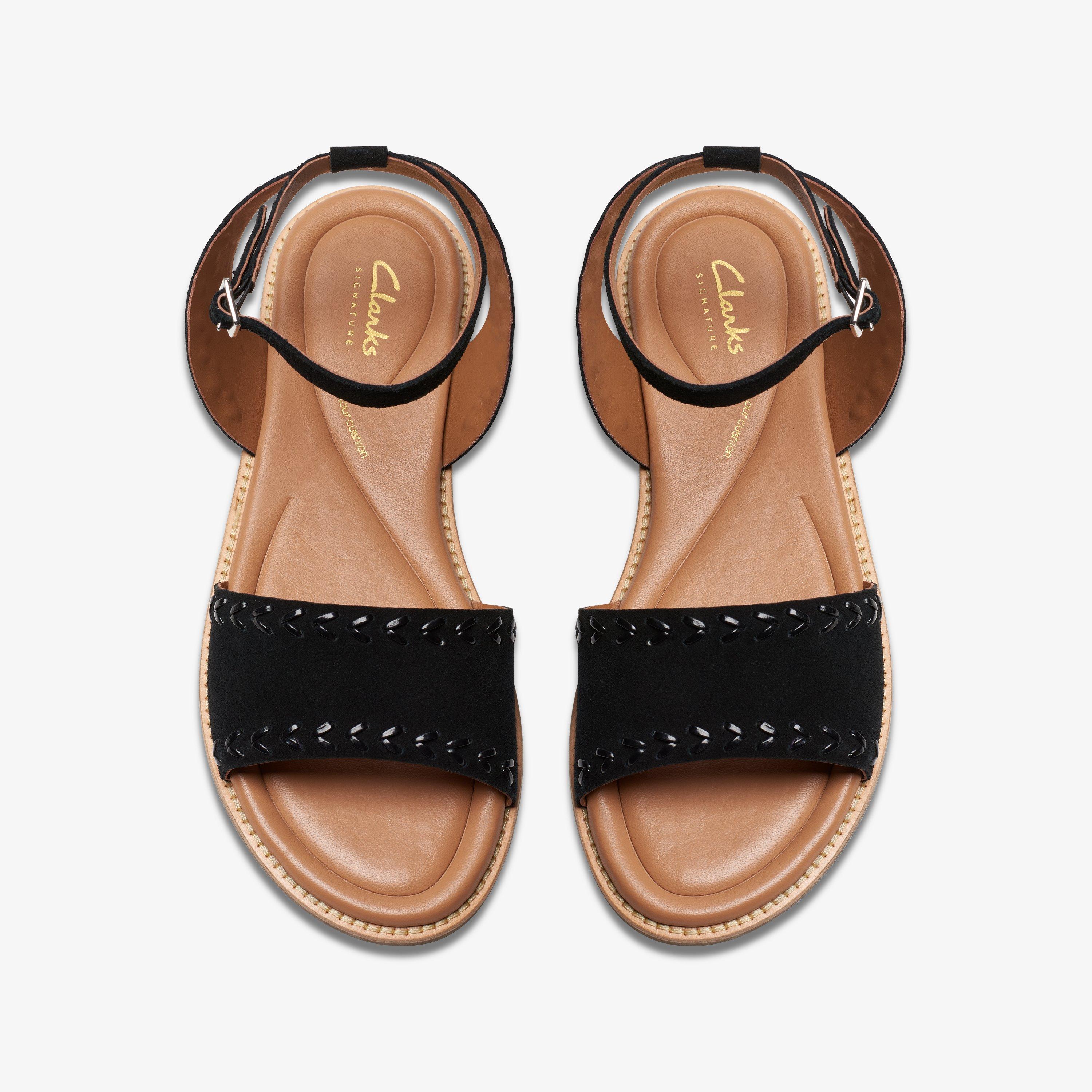 Womens Maritime May Black Suede Flat Sandals | Clarks Outlet