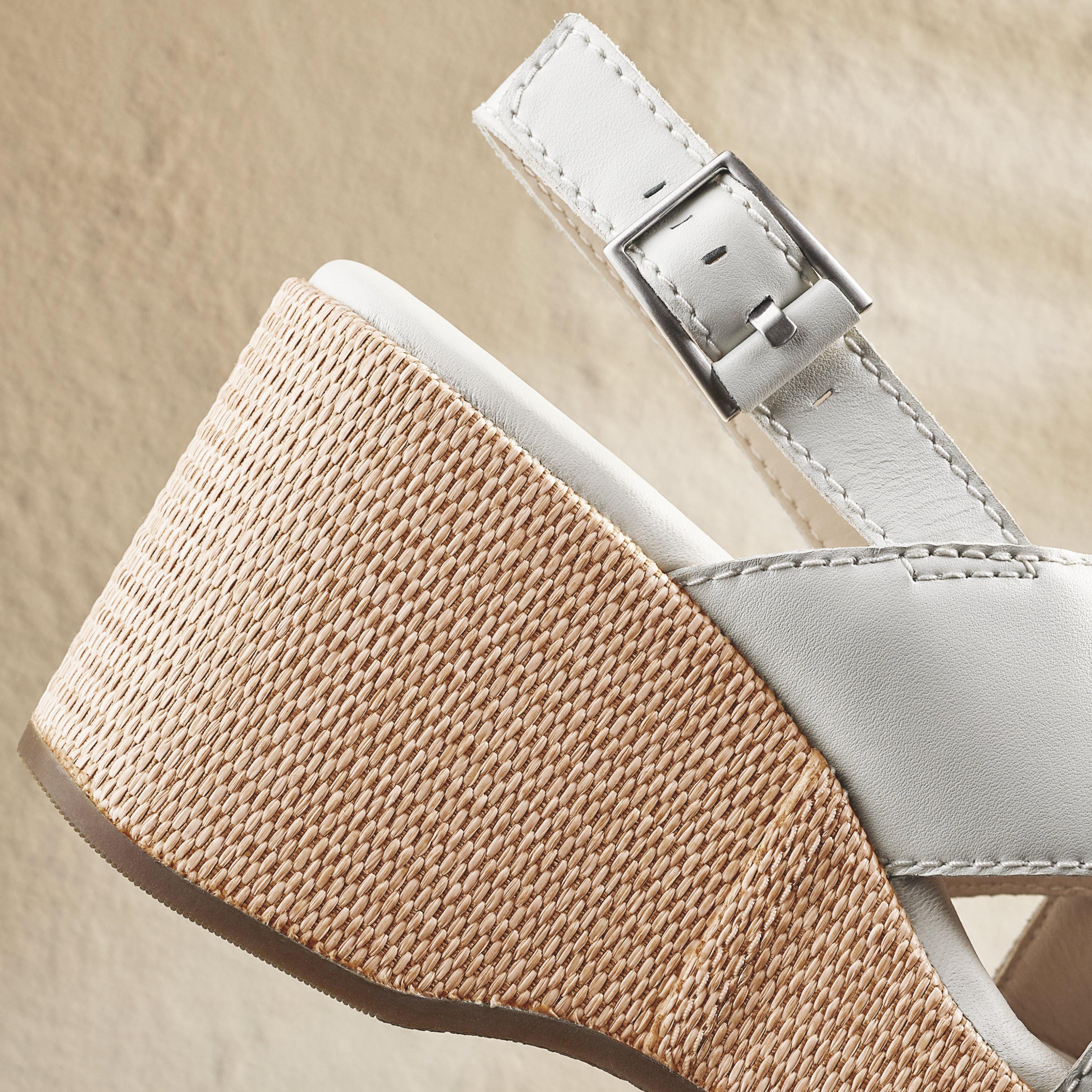 Womens Manon Wish Off White Leather Wedges | Clarks