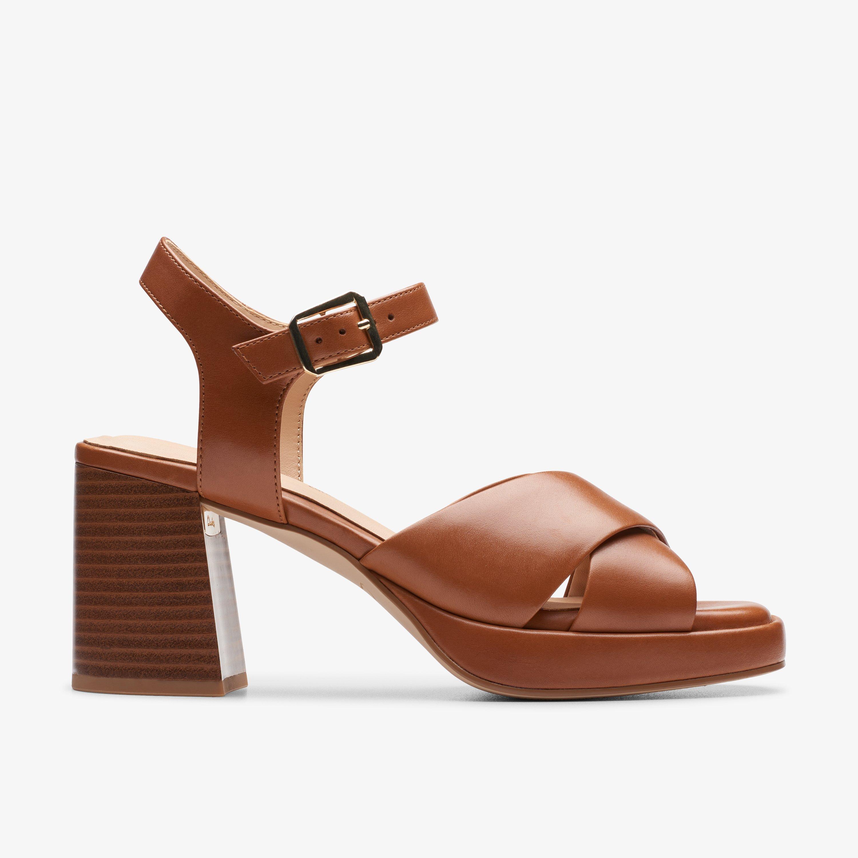 Womens Ritzy75 Rae Tan Leather Heeled Sandals | Clarks