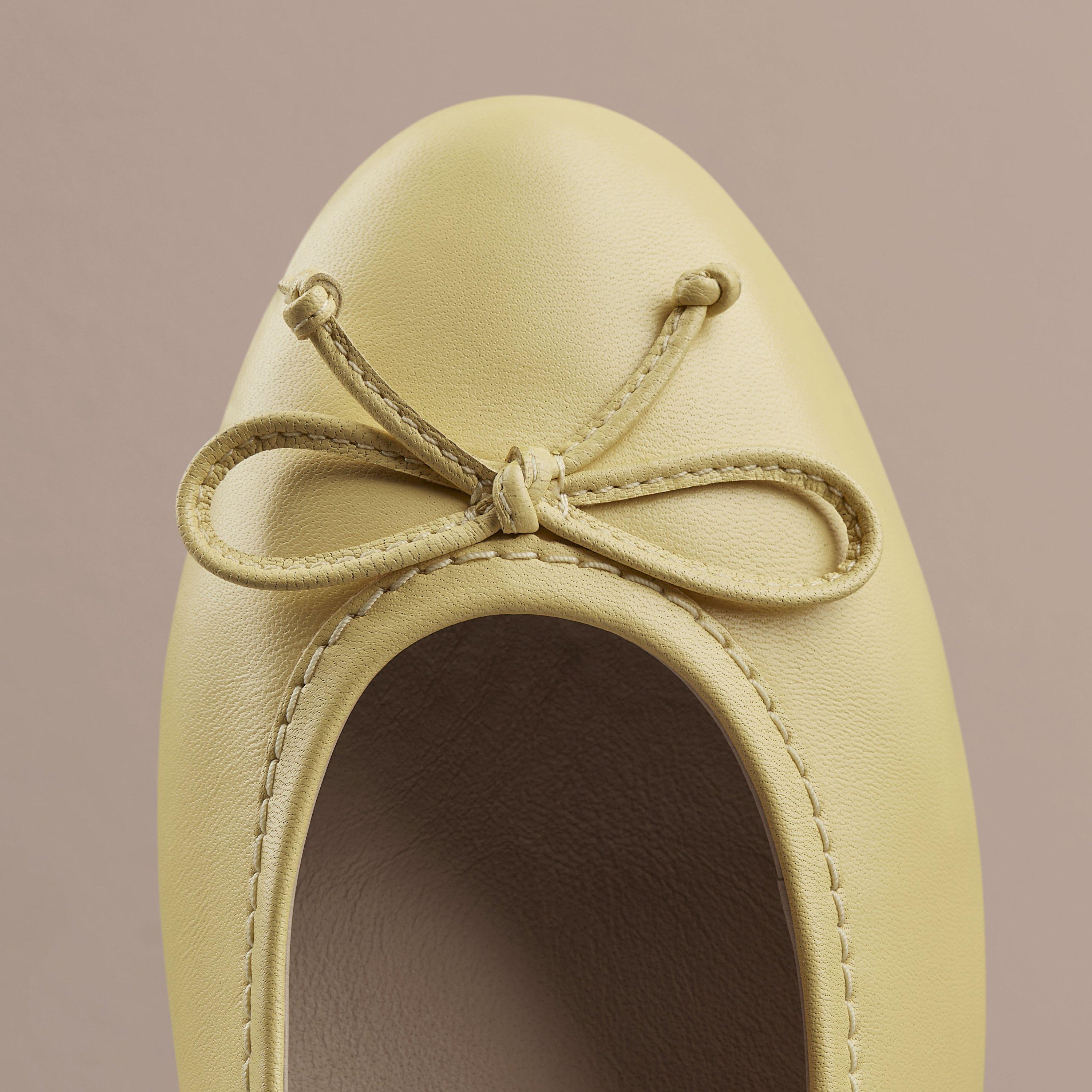 Womens Fawna Lily Yellow Leather Ballerina Shoes | Clarks