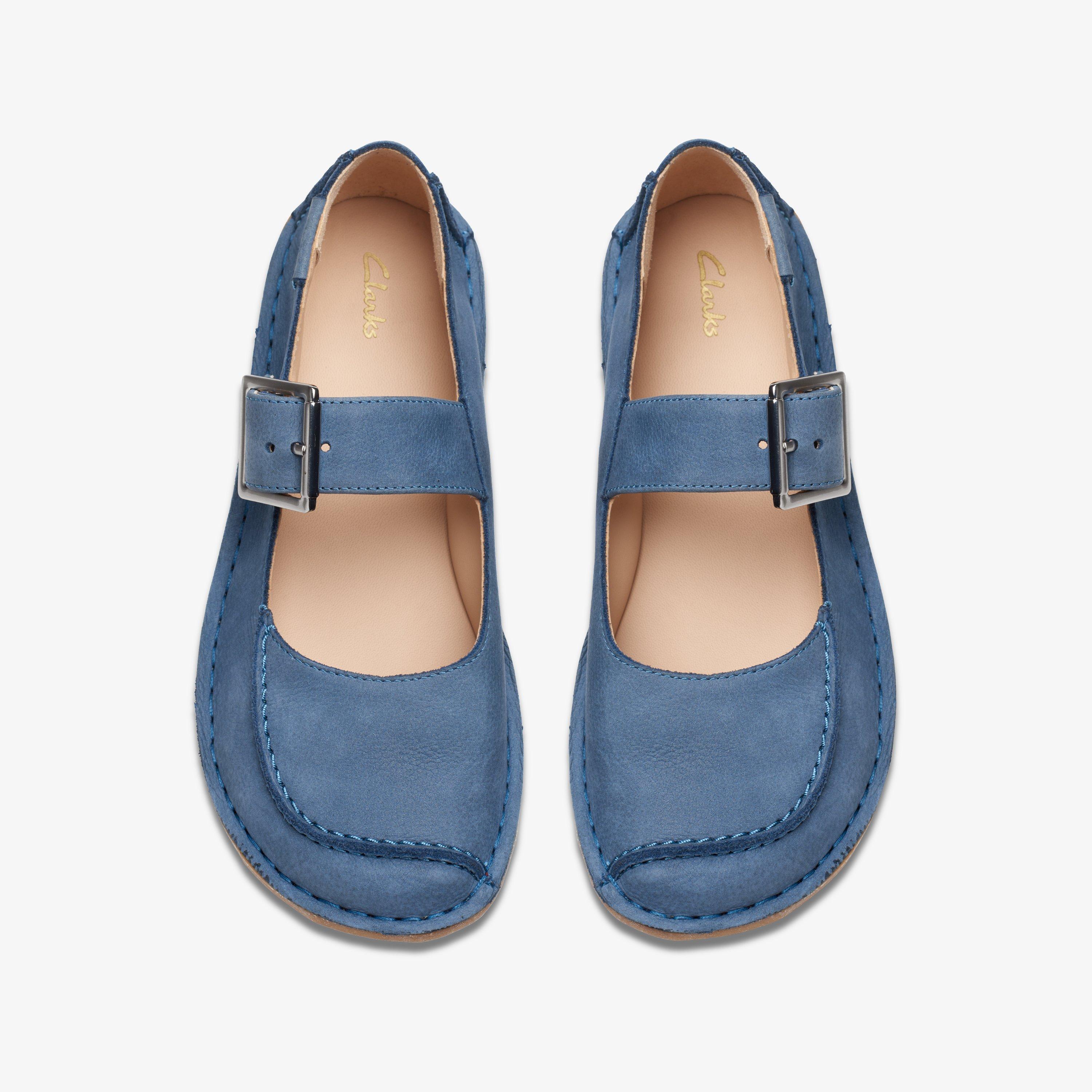 Womens Funny Bar Blue Nubuck Shoes | Clarks