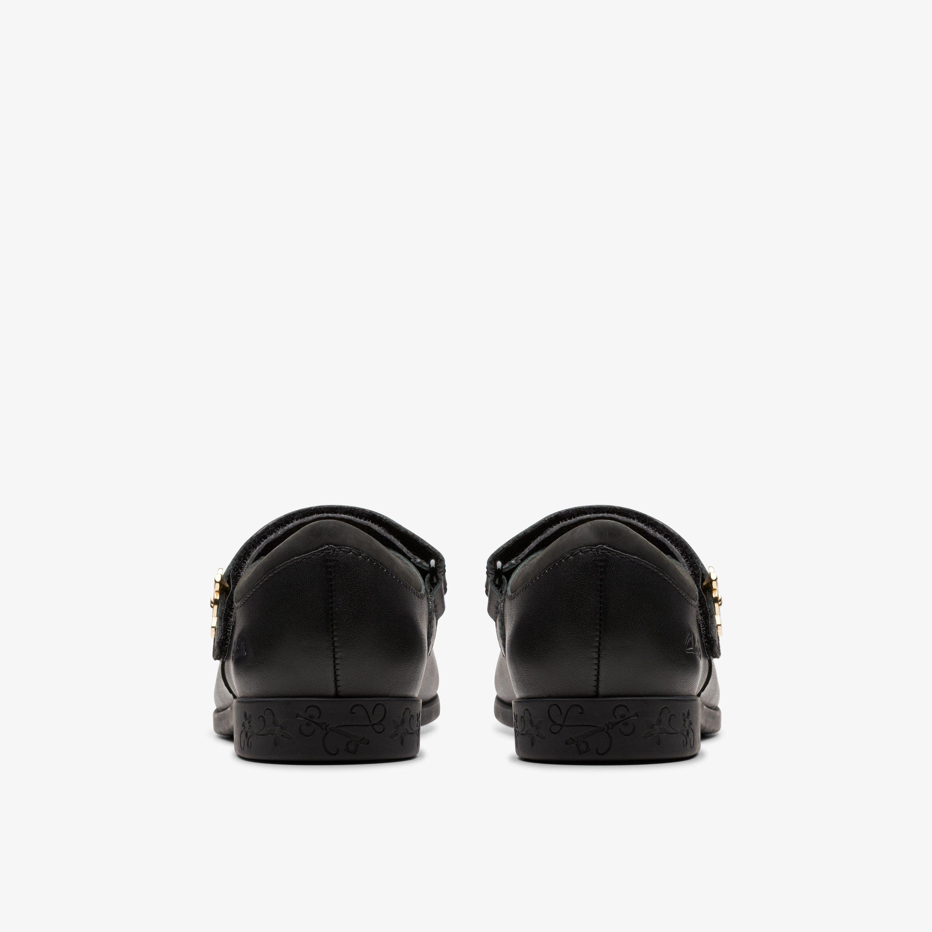 Girls Lock Magic Kid Black Leather Mary Jane, Riptape, School Shoes ...