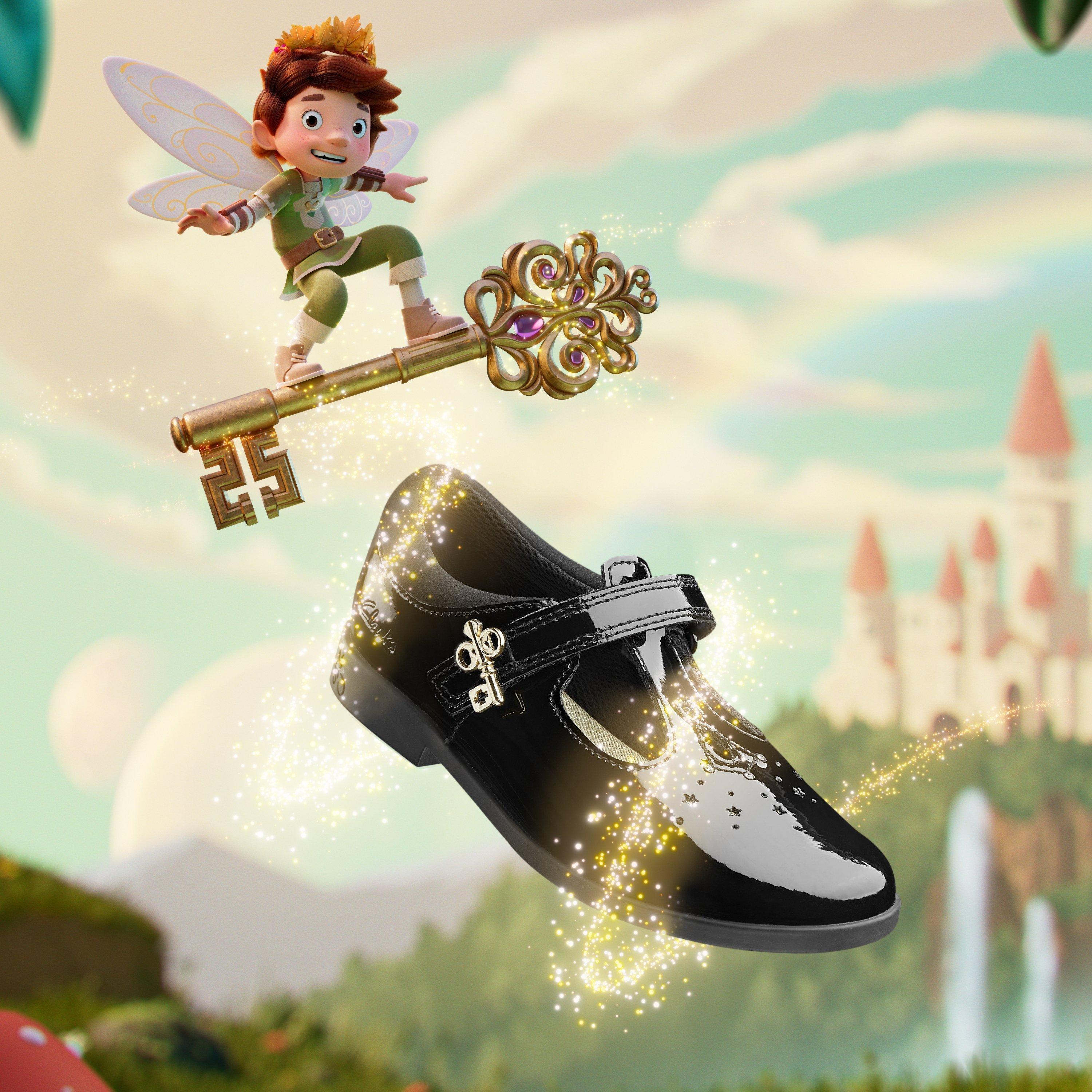 Girls Lock Shine Kid Black Patent T Bar Shoes, School Shoes Shoes ...