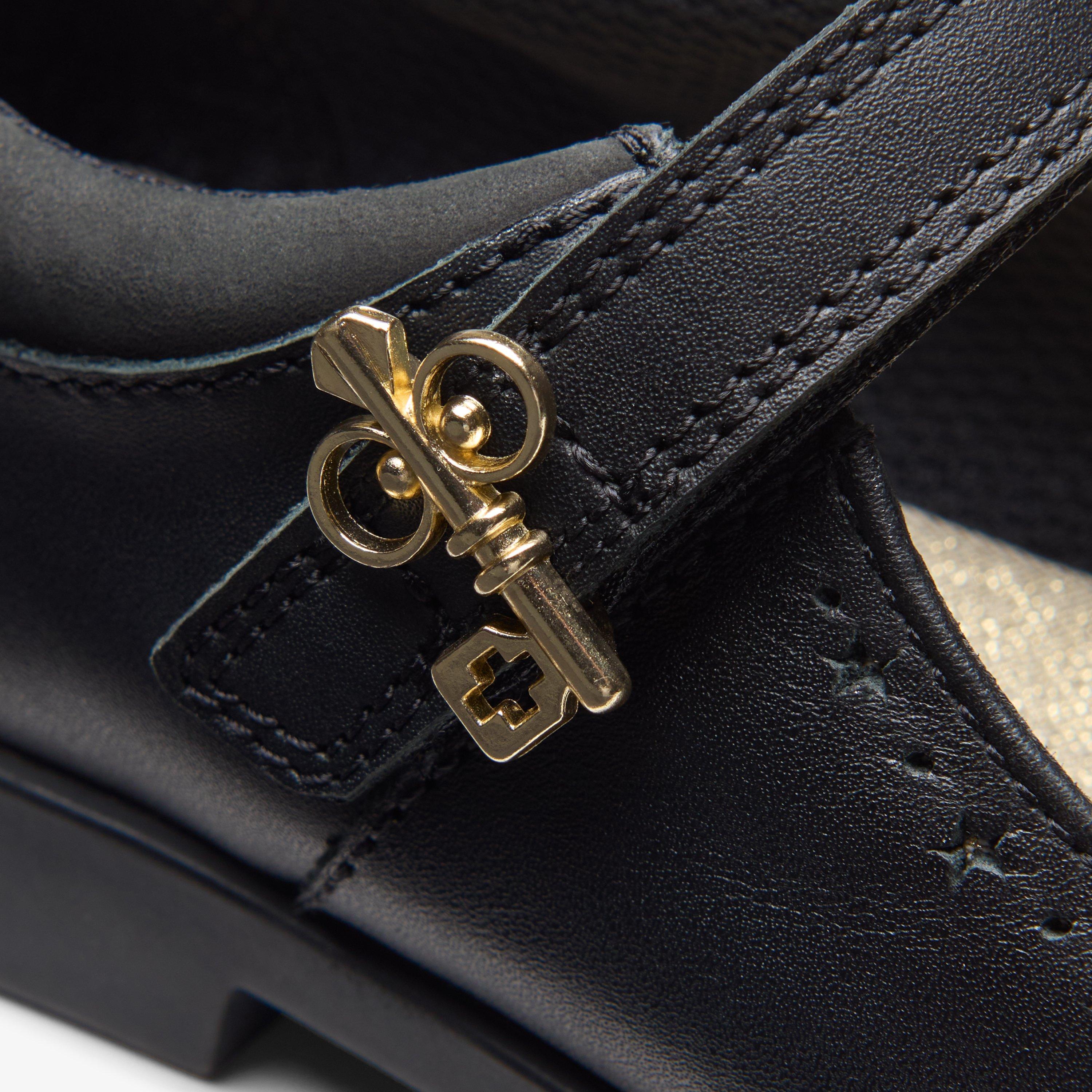 GIRLS Lock Shine Kid Black Patent T Bar Shoes | Clarks UK