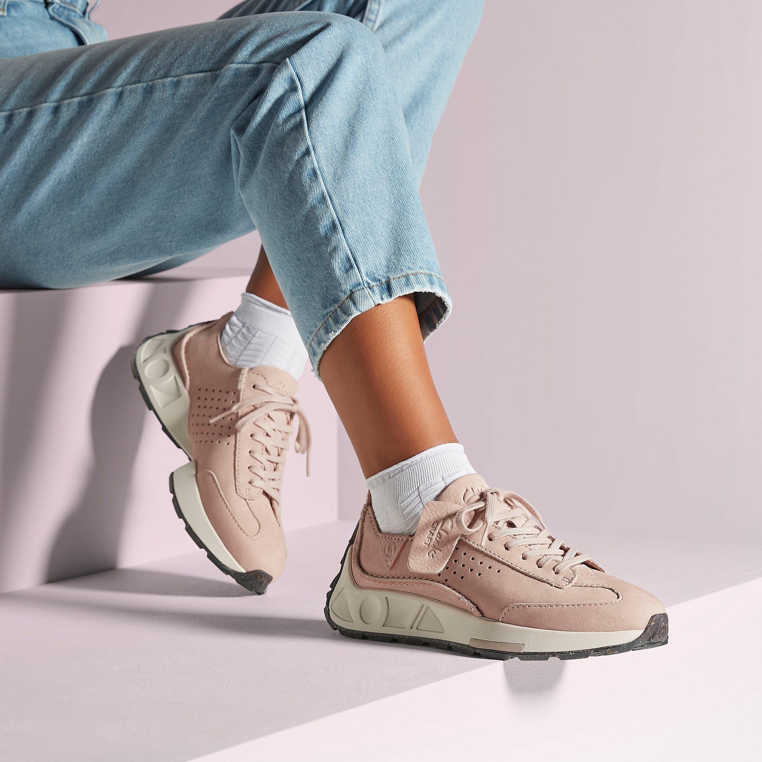 Womens Craft Speed Rose Nubuck Lace Up Trainers | Clarks