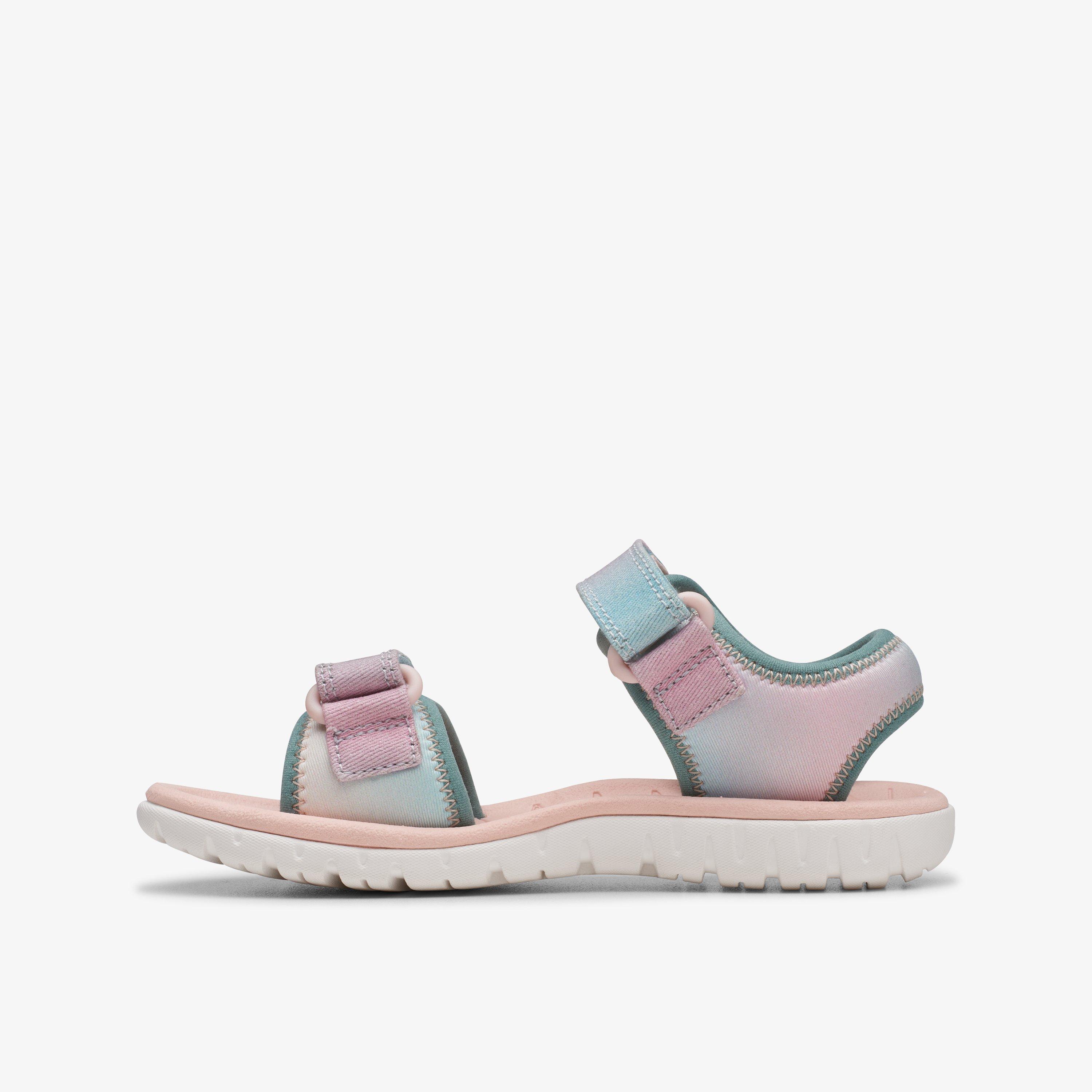 Girls Surfing Tide Kid Pastel Flat Sandals, Riptape Sandals | Clarks UK