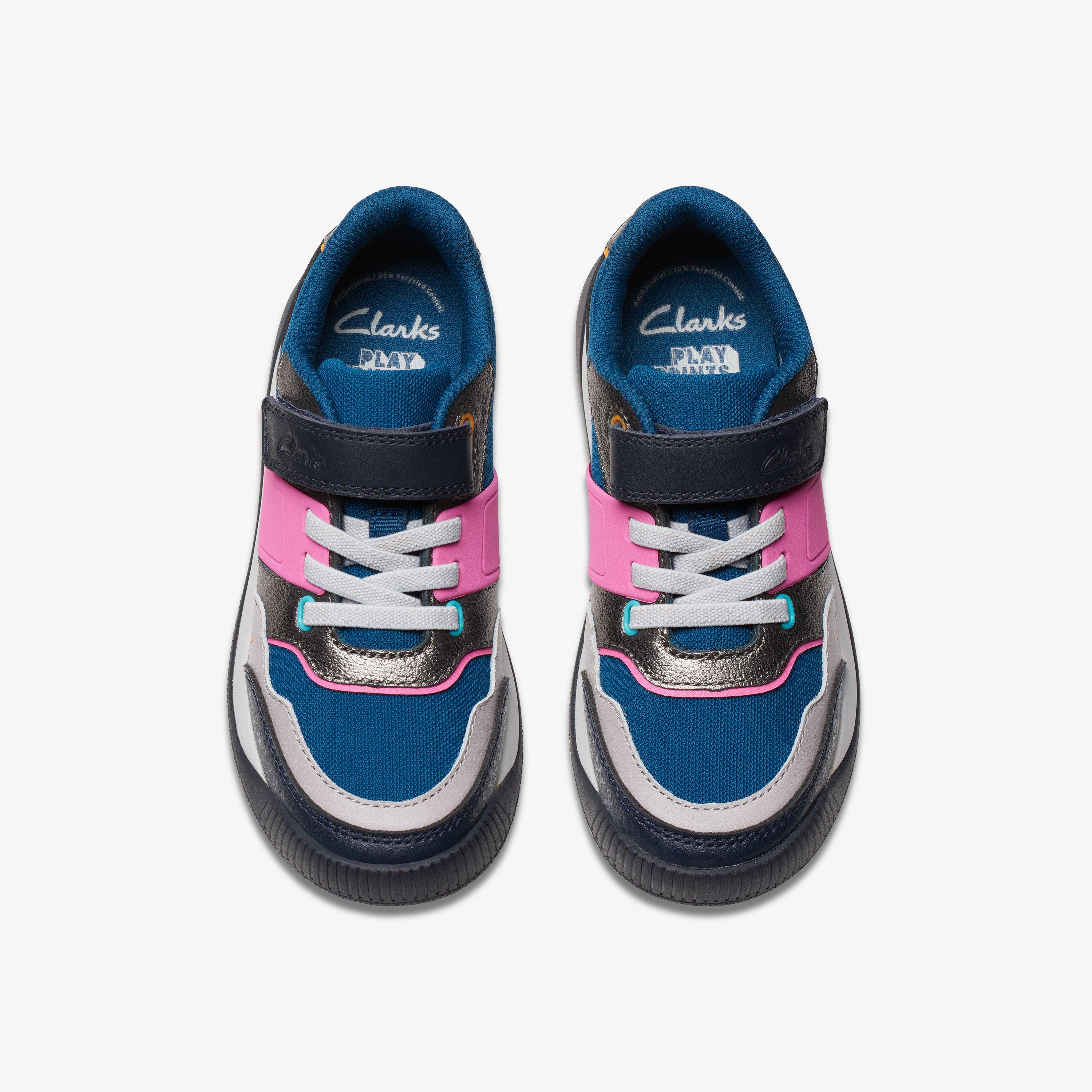 Boys Lune Flex Kid Silver Combination Trainers Riptape | Clarks Outlet