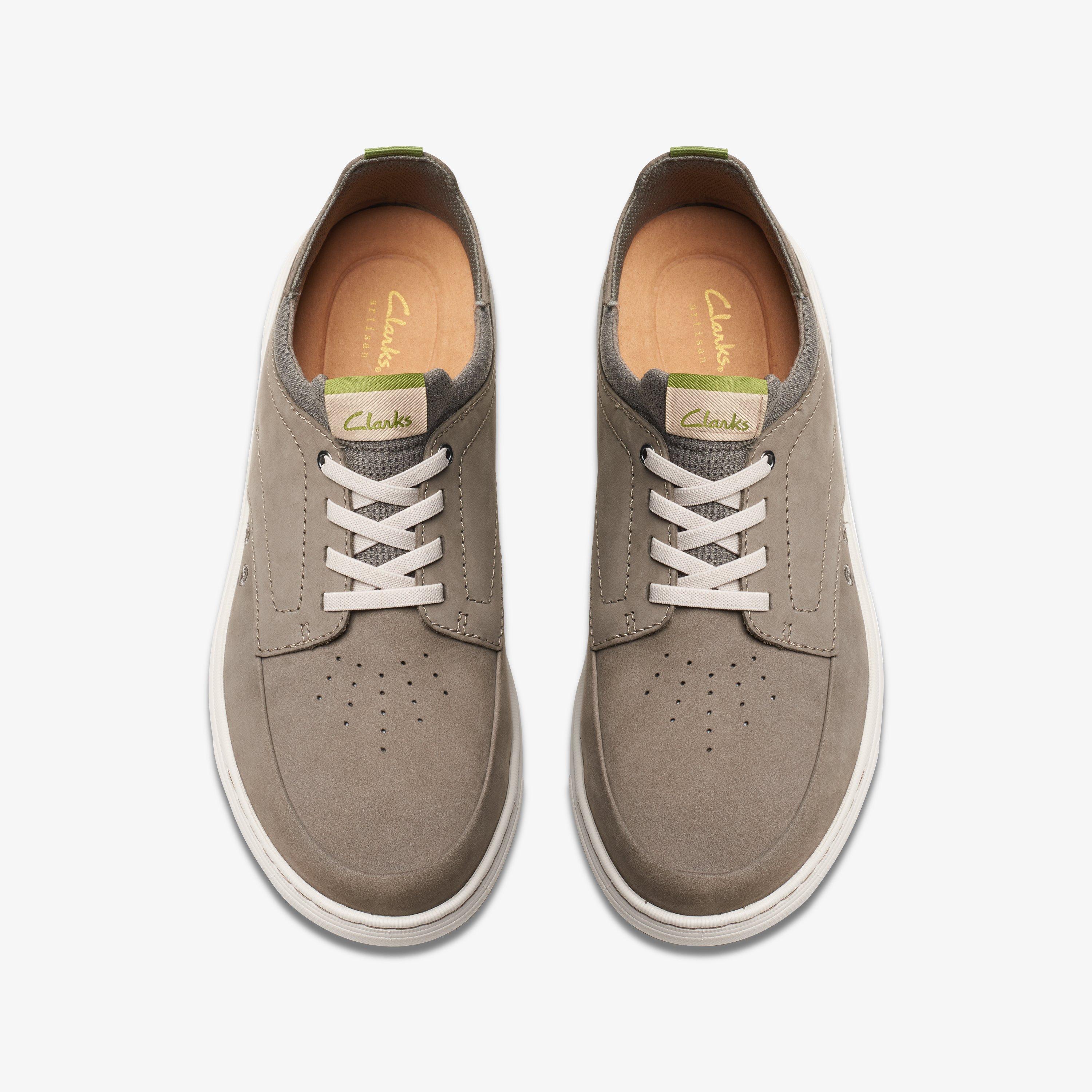 Mens Mapstone Easy Dark Grey Nubuck Trainers | Clarks Outlet