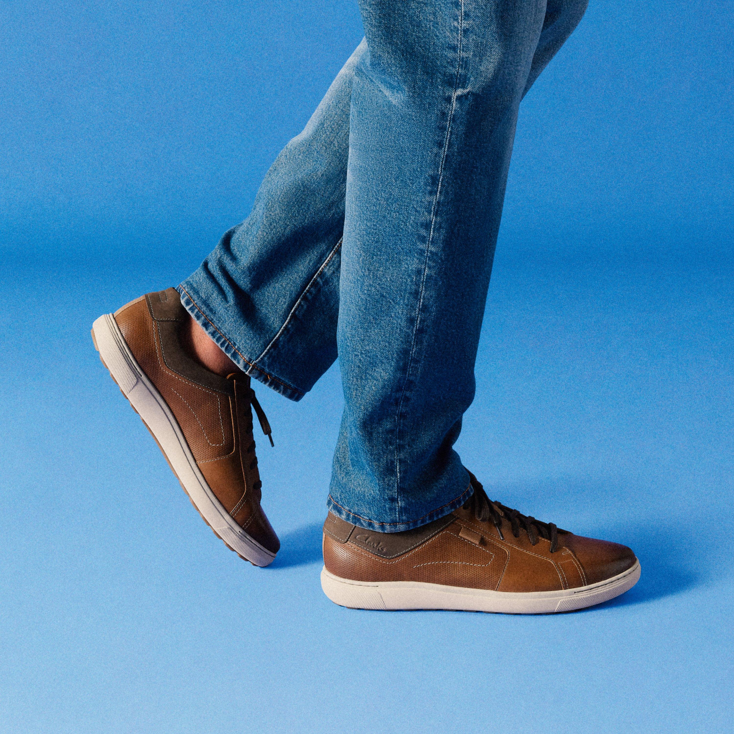 Men's Mapstone Lace Tan Leather Sneakers | Clarks