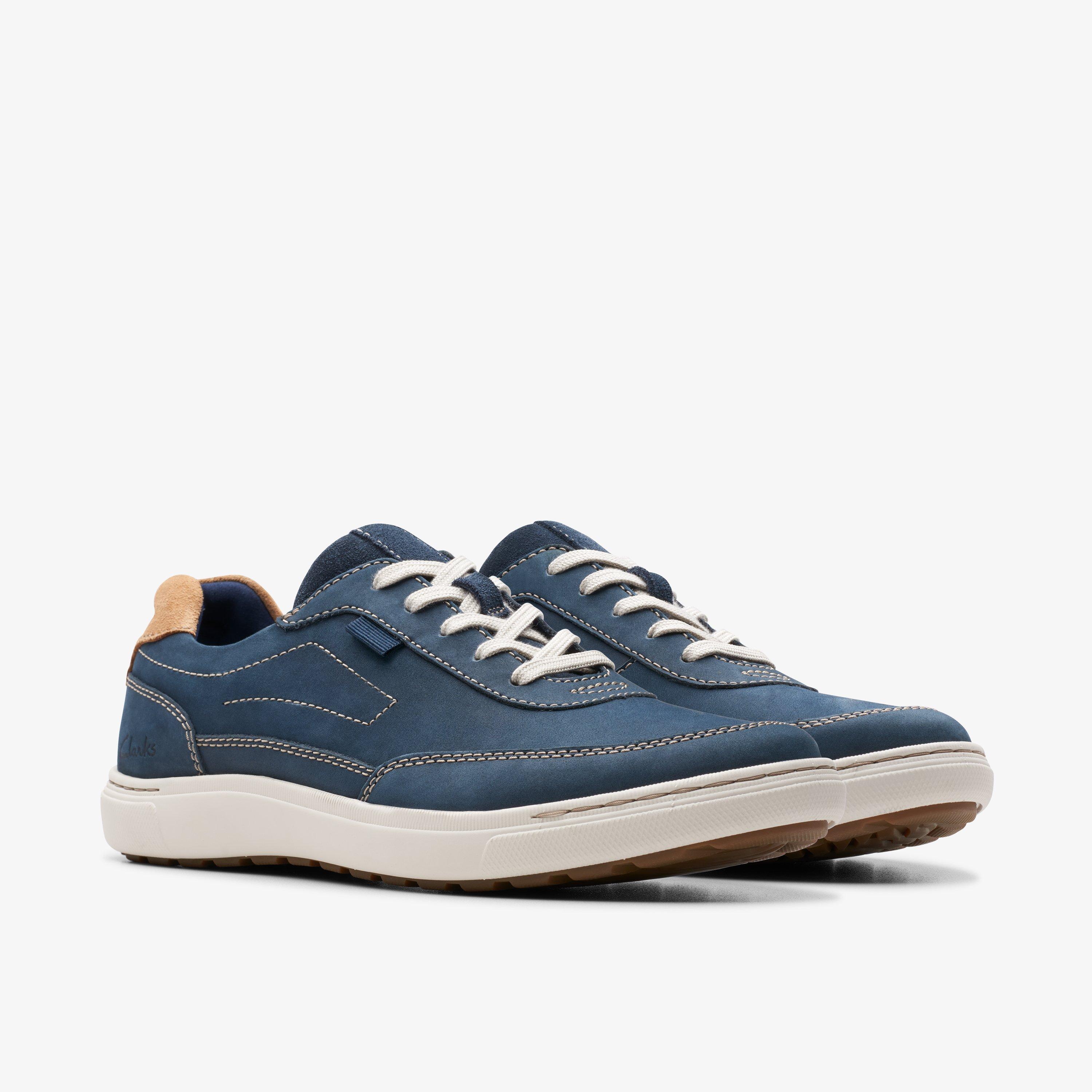 Mens Mapstone Trail Navy Nubuck Trainers | Clarks Outlet