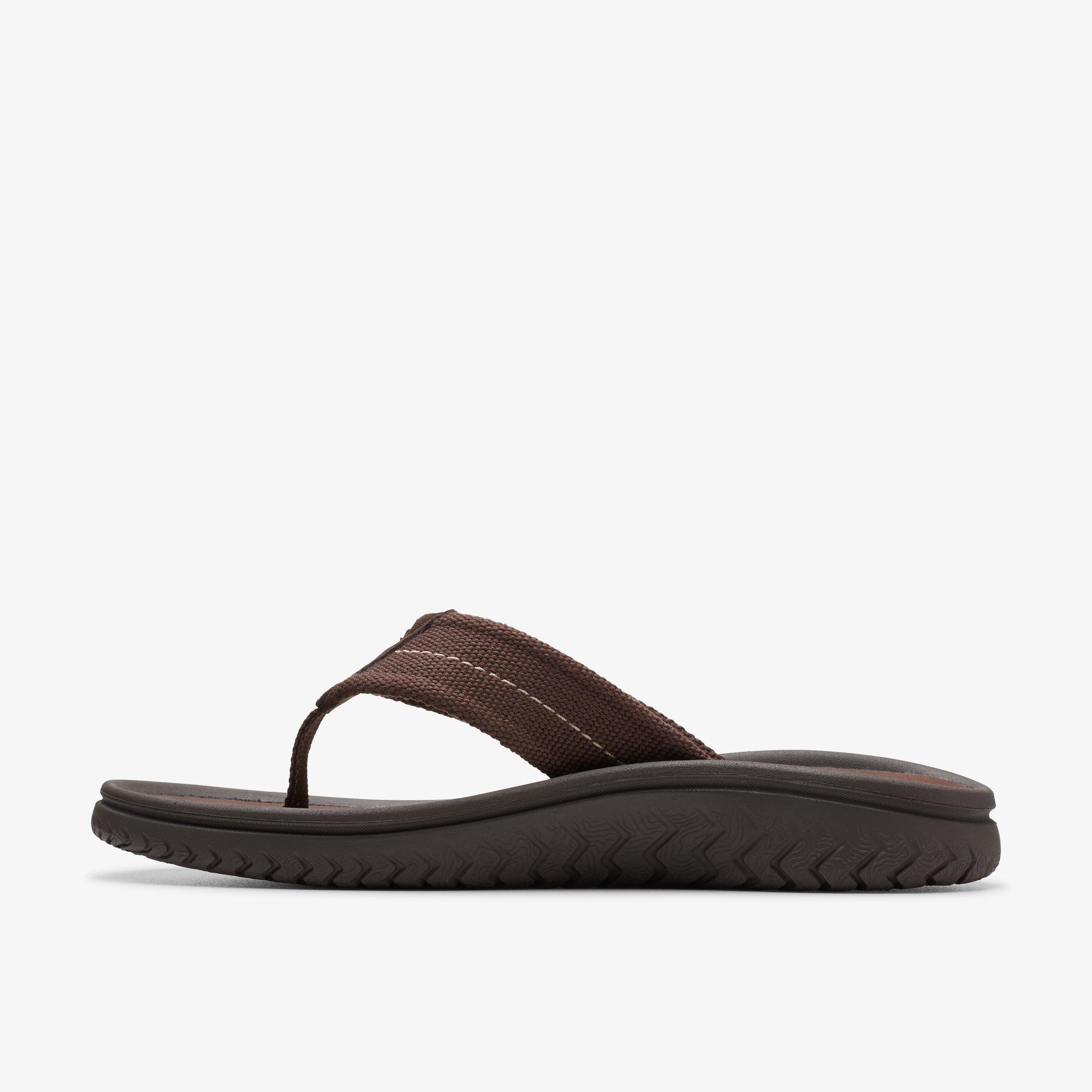 Mens Wesley Belt Dark Brown Sandals Flip Flops | Clarks Outlet