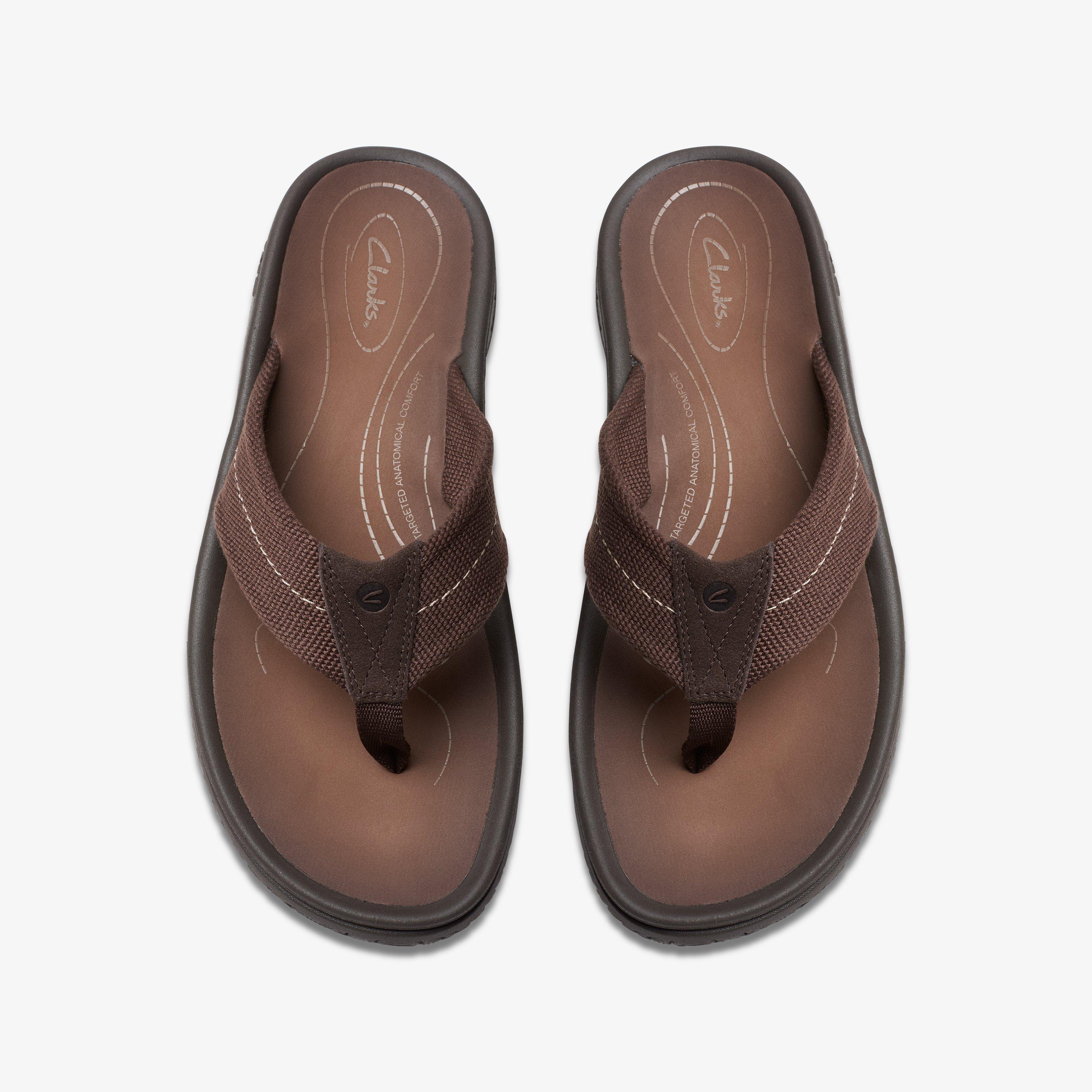 Mens Wesley Belt Dark Brown Sandals Flip Flops | Clarks Outlet